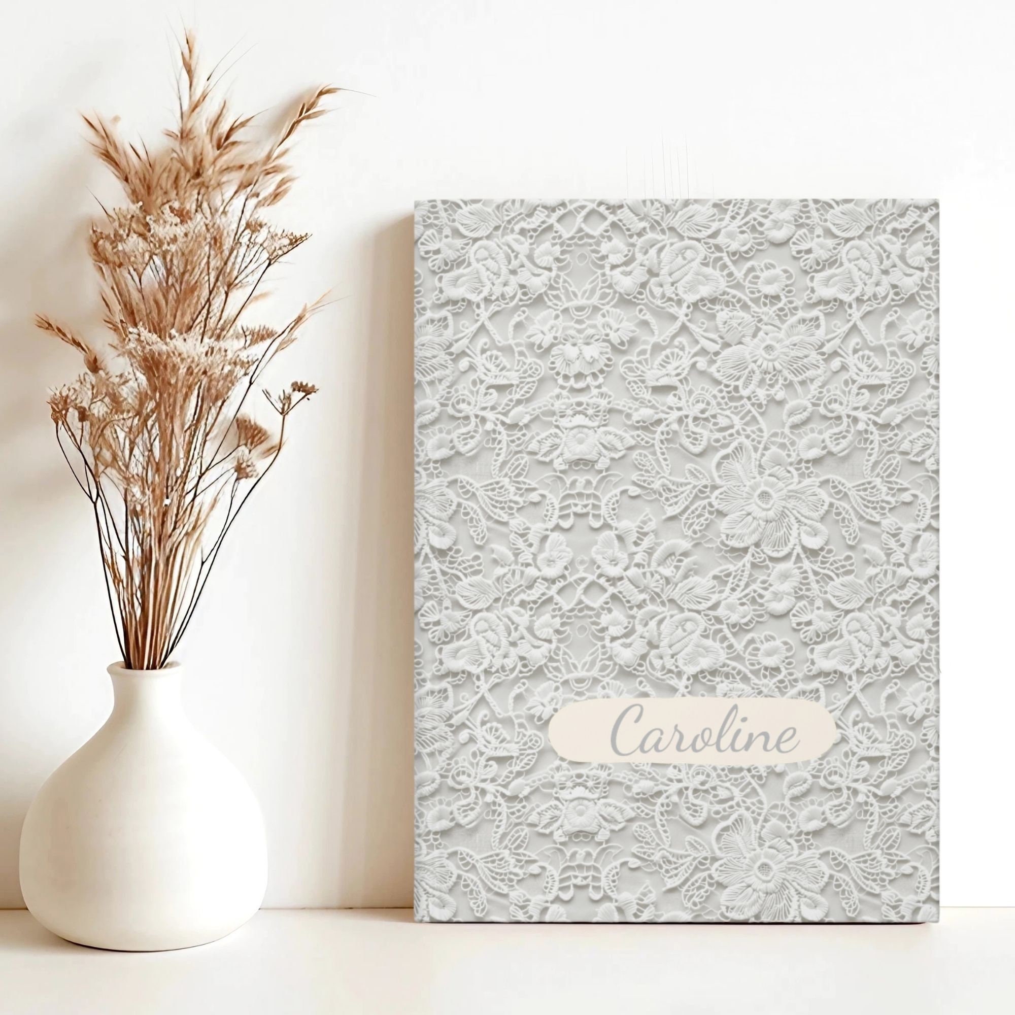 Boho Lace Effect Journal Personalized Hardcover Notebook With Faux ...