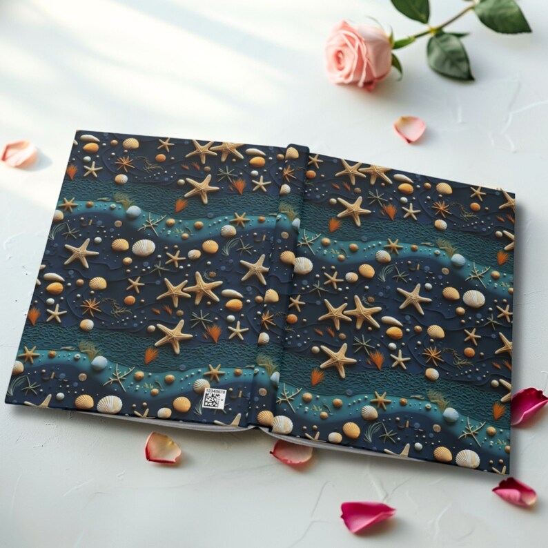 Marine Sea Life Journal Personalized Hardcover Notebook Ocean Star Fish ...