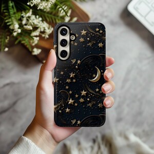 Moon and Stars Luxury Phone Case Samsung Galaxy S25, S24, S23, S22, S21 ...