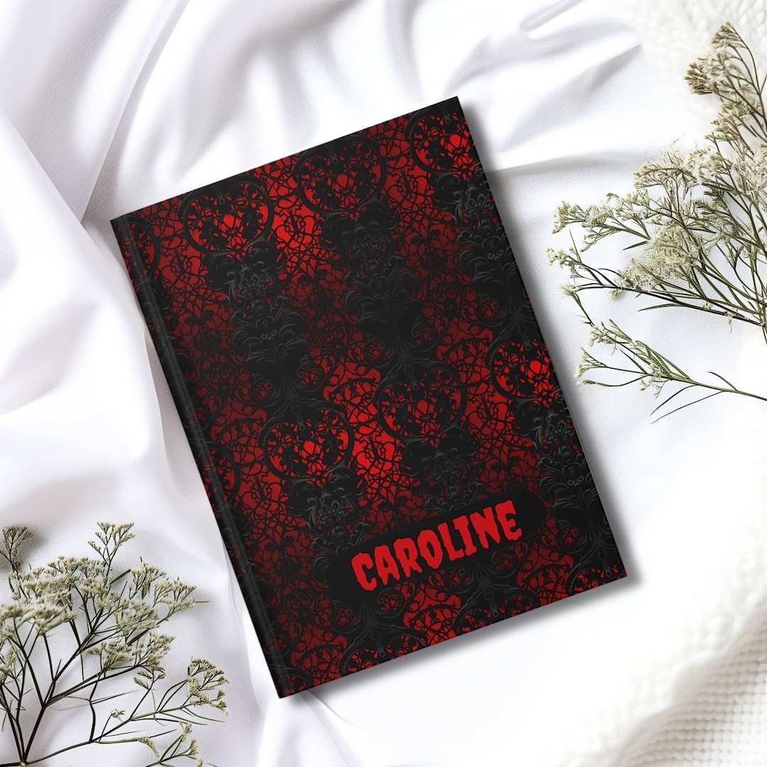 Vampire Lace Effect Journal Personalized Hardcover Notebook Dracula Red ...