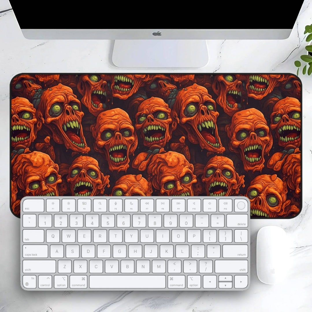 Screaming Zombie Desk Mat, Horror Halloween Skull Mousepad, Gaming ...