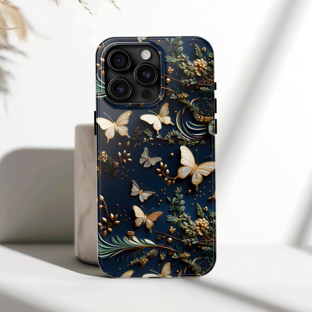 Golden Butterflies Phone Case iPhone 15, 14, 13, 12, Pro, Pro Max, Plus ...