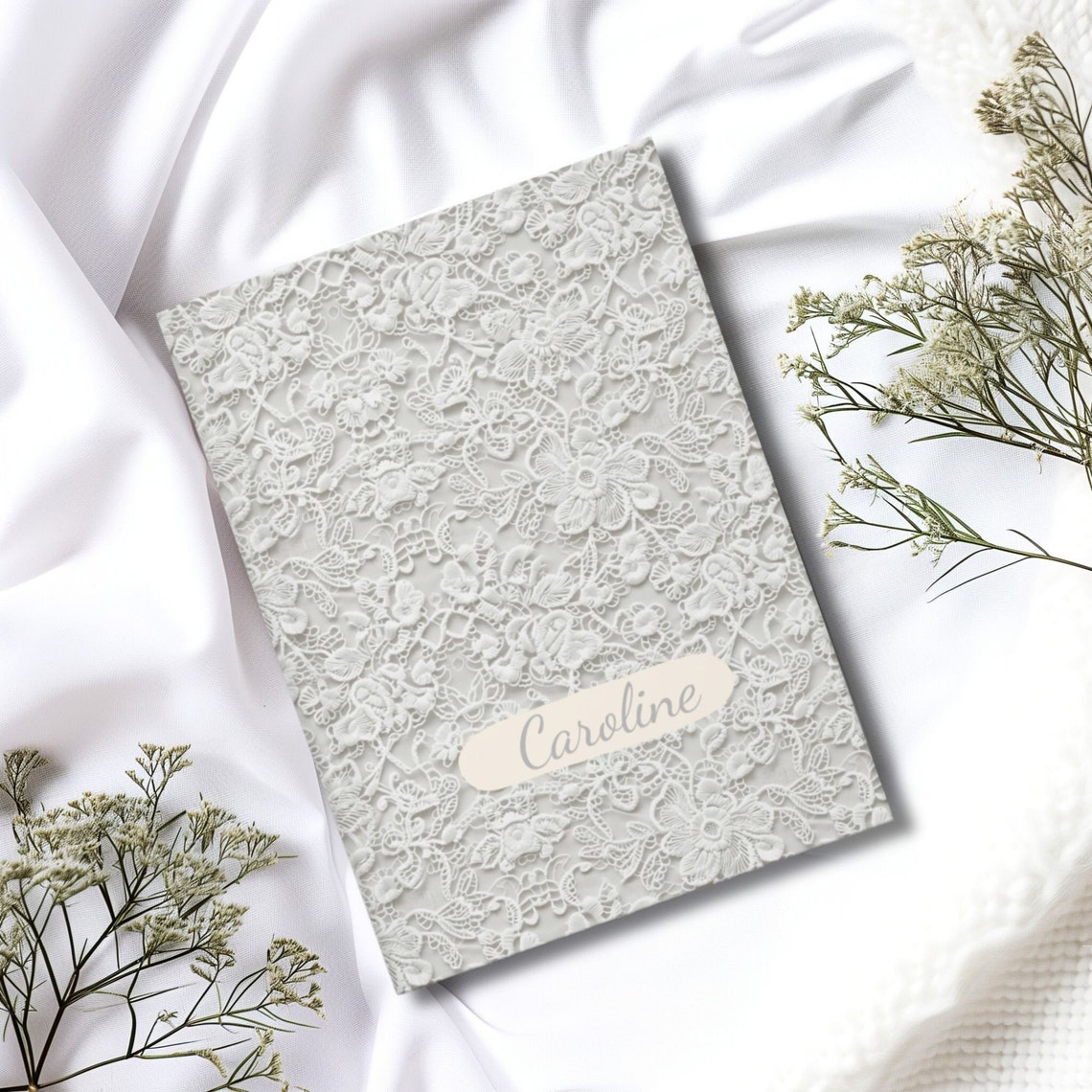 Boho Lace Effect Journal Personalized Hardcover Notebook With Faux ...