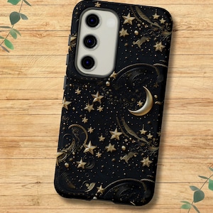 Moon and Stars Luxury Phone Case Samsung Galaxy S25, S24, S23, S22, S21 ...