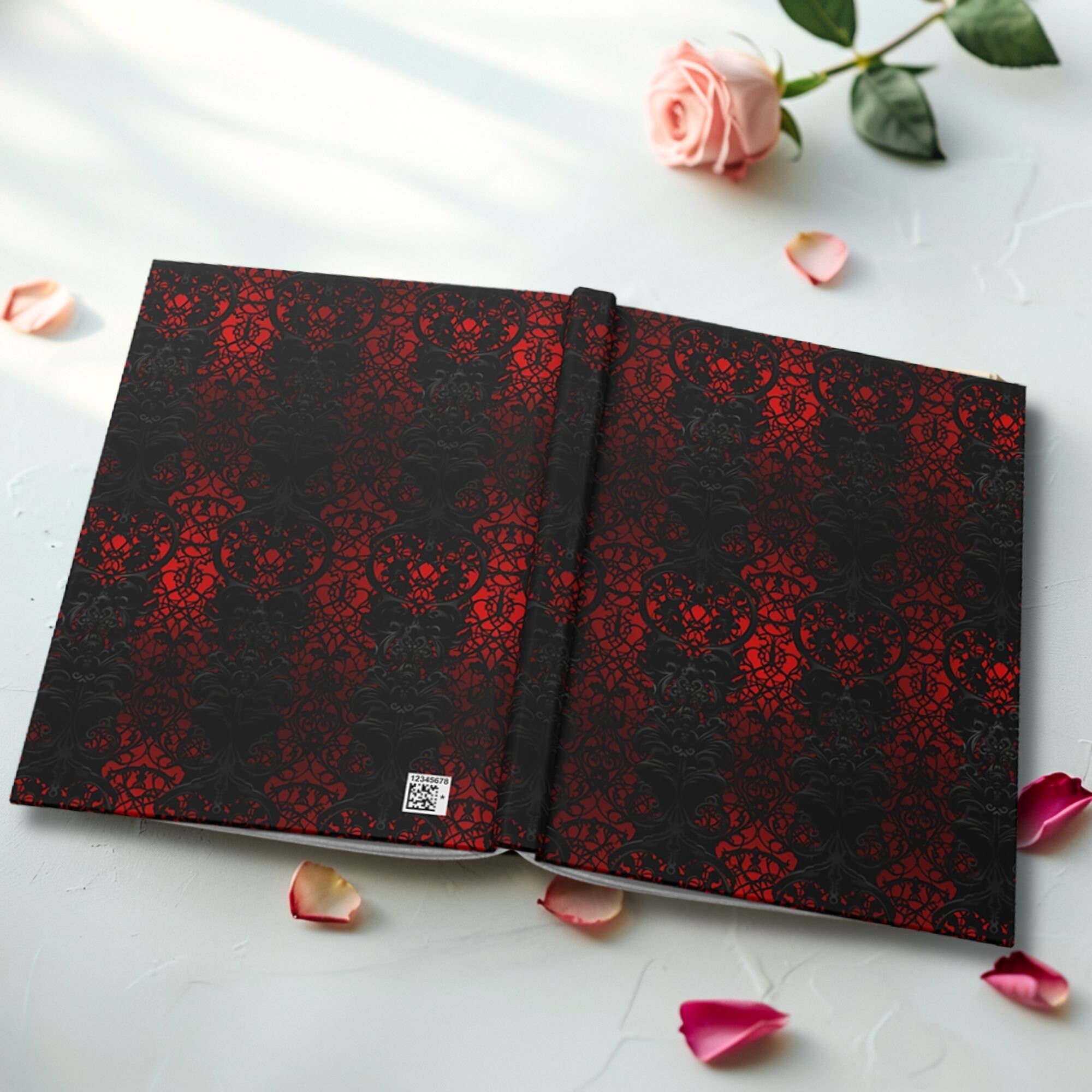Vampire Lace Effect Journal Personalized Hardcover Notebook Dracula Red ...