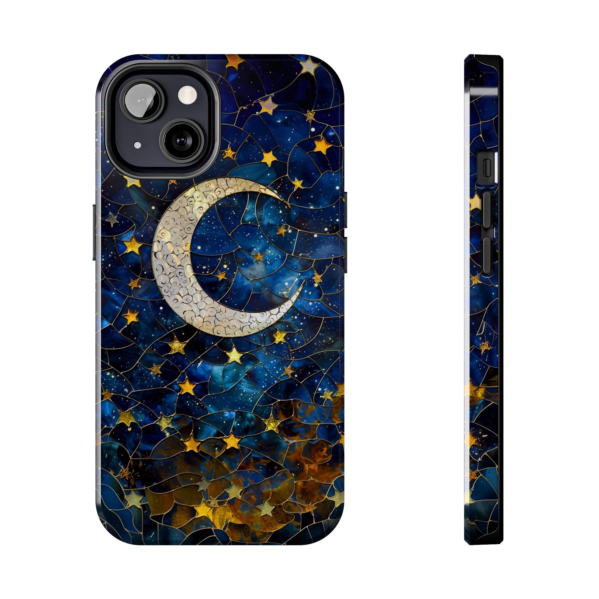 Moon and Stars Phone Case iPhone 16, 15, 14, 13, 12, Pro, Pro Max, Plus ...