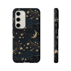 Moon and Stars Luxury Phone Case Samsung Galaxy S25, S24, S23, S22, S21 ...