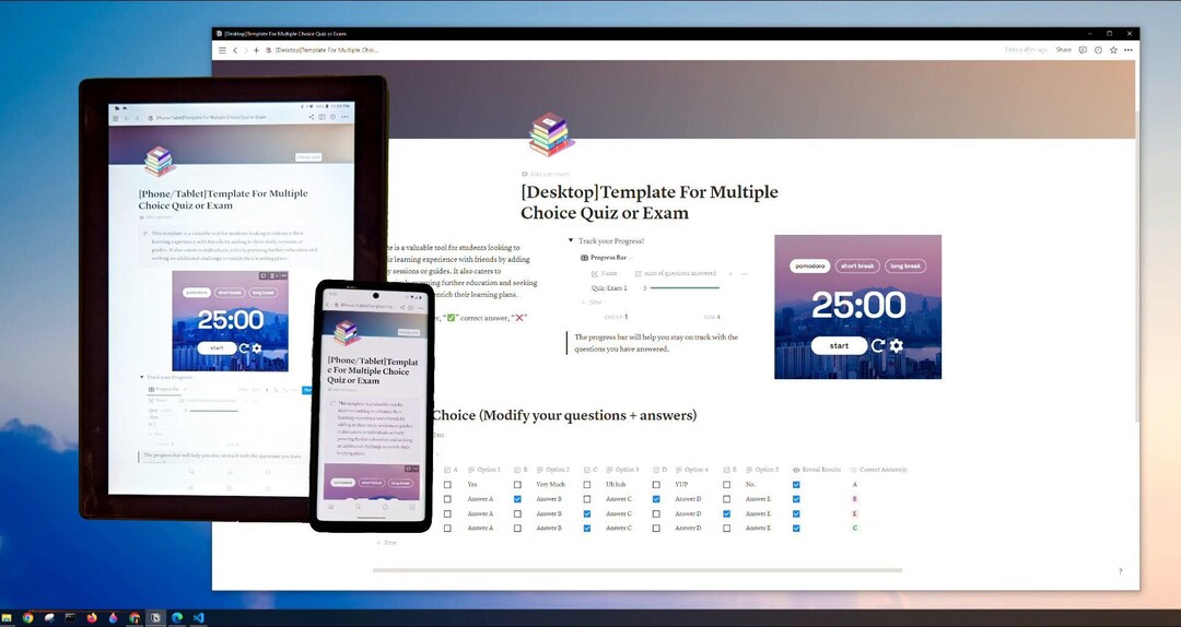 Notion Quiz/exam Practice Template - Etsy