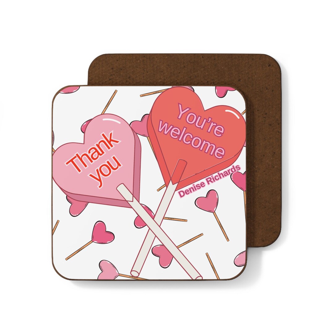 Denise Thank You You're Welcome Hardboard Back Coaster - Etsy