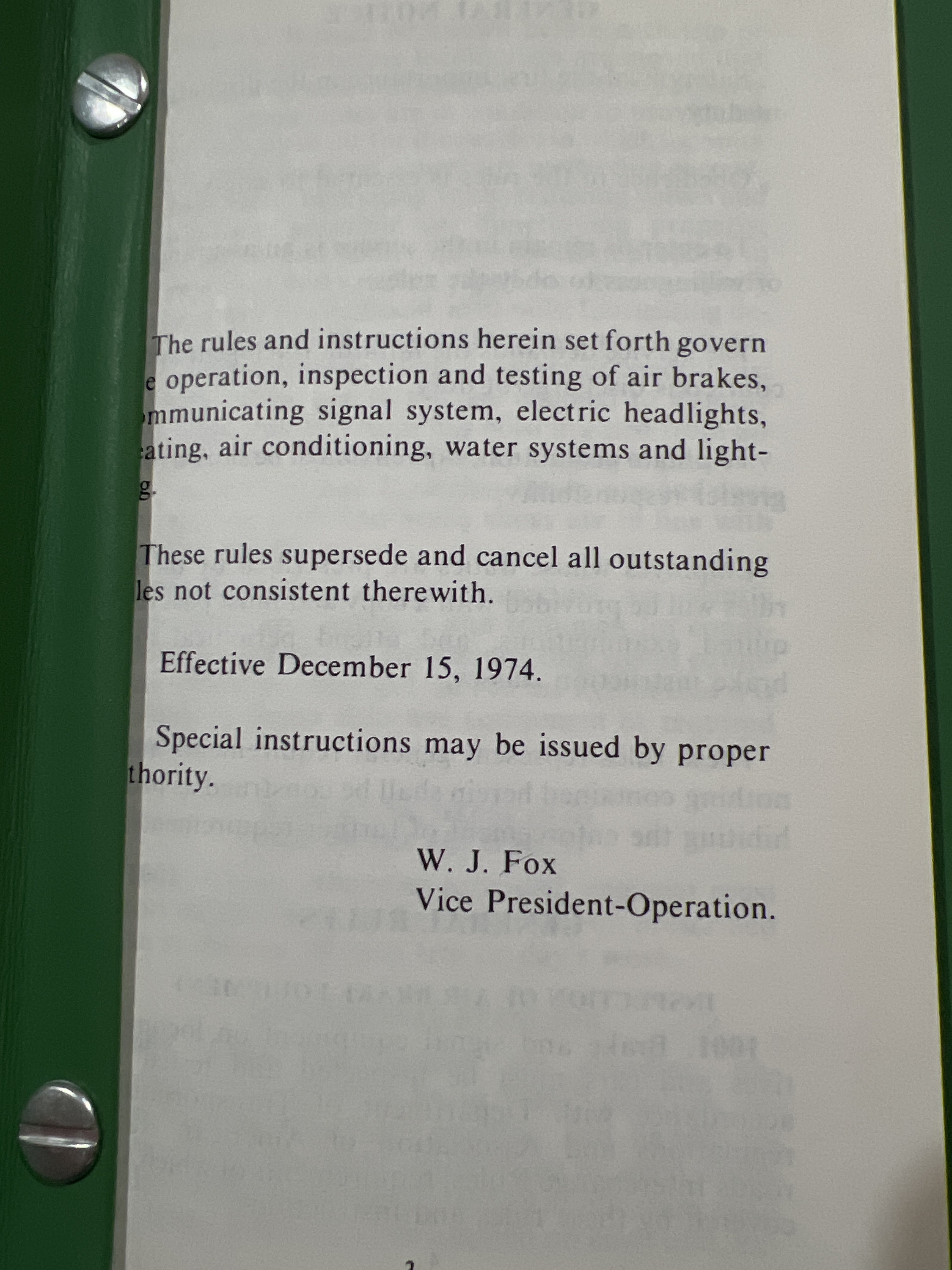 Union Pacific Railroad-spokane International Railroad Rules ...