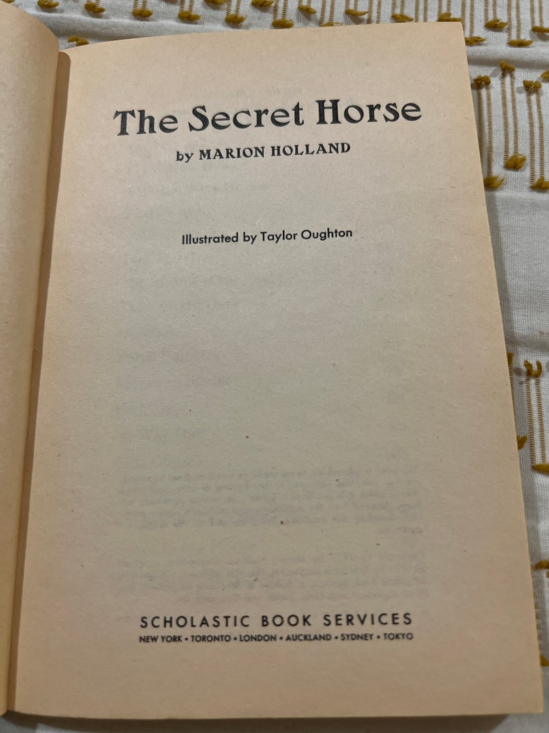 The Secret Horse Marion Holland 1975 Rescue Horse Scholastic - Etsy