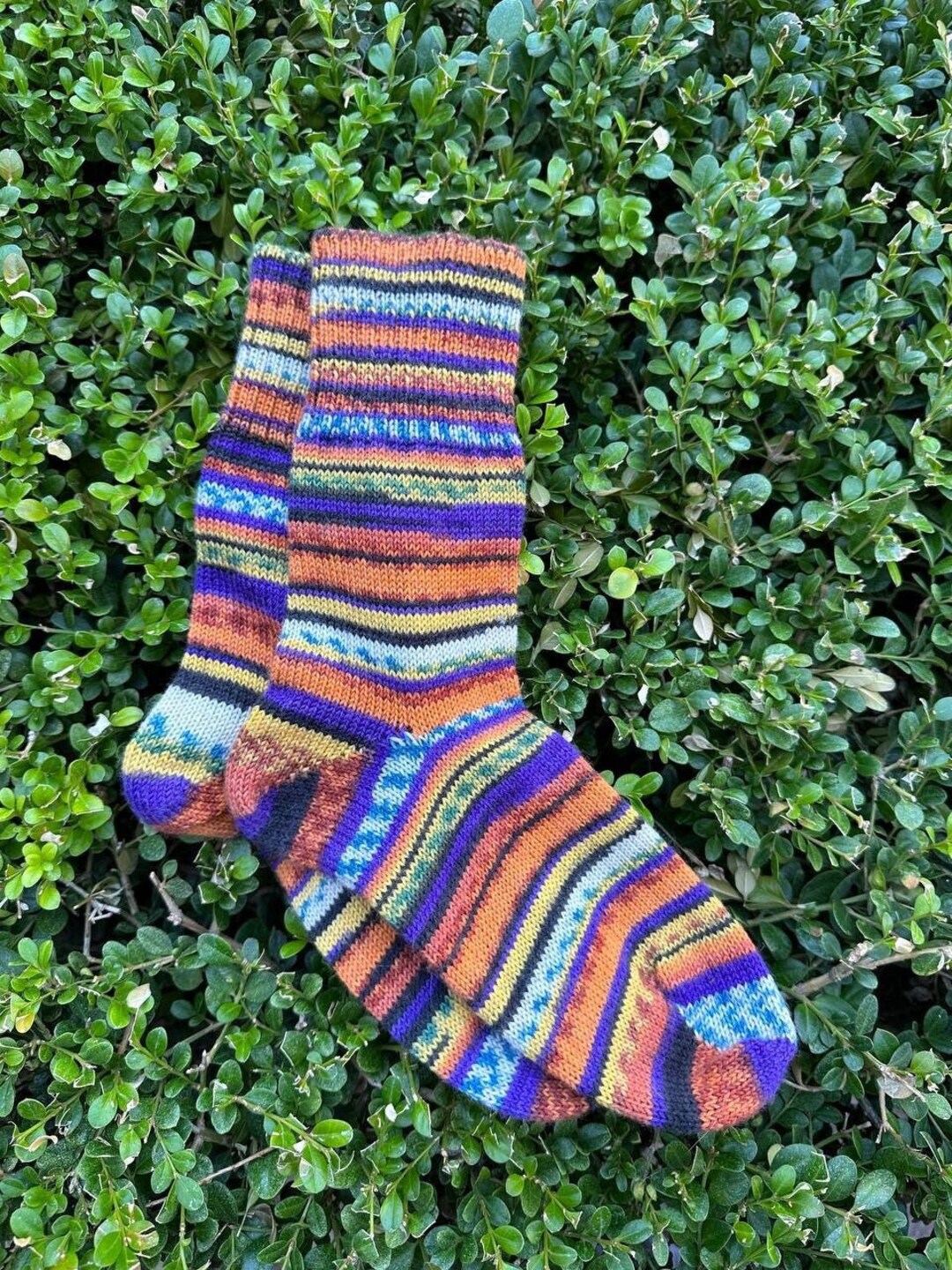 Socks Knitted Made of Italian Wool for Socks Colorful. Very Warm and ...