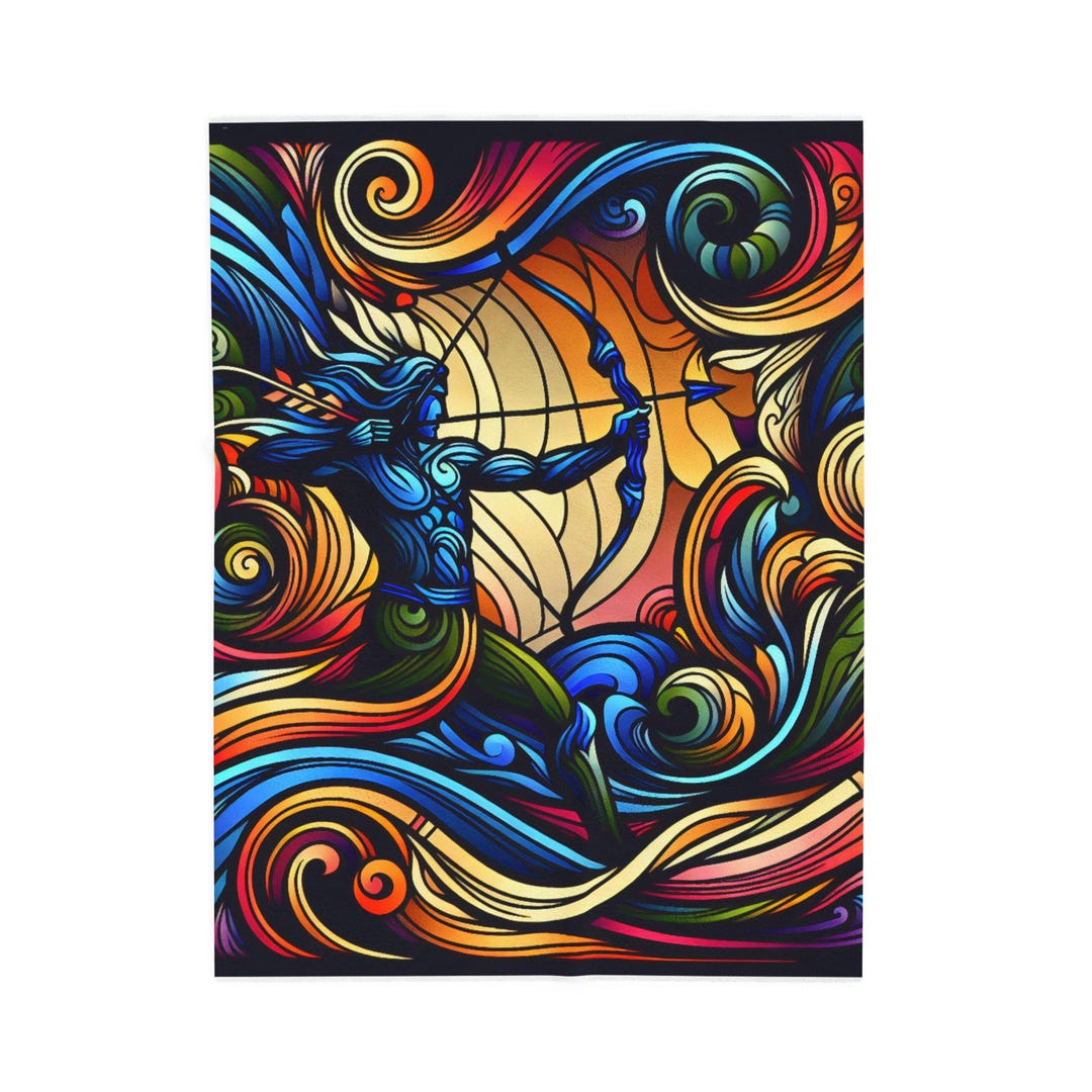 Archer in the Swirling Currents - Plush Blanket - Etsy