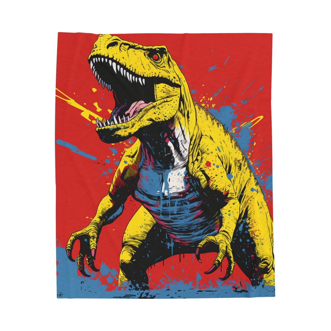 Fierce Rex Rampage- Plush Blanket - Etsy