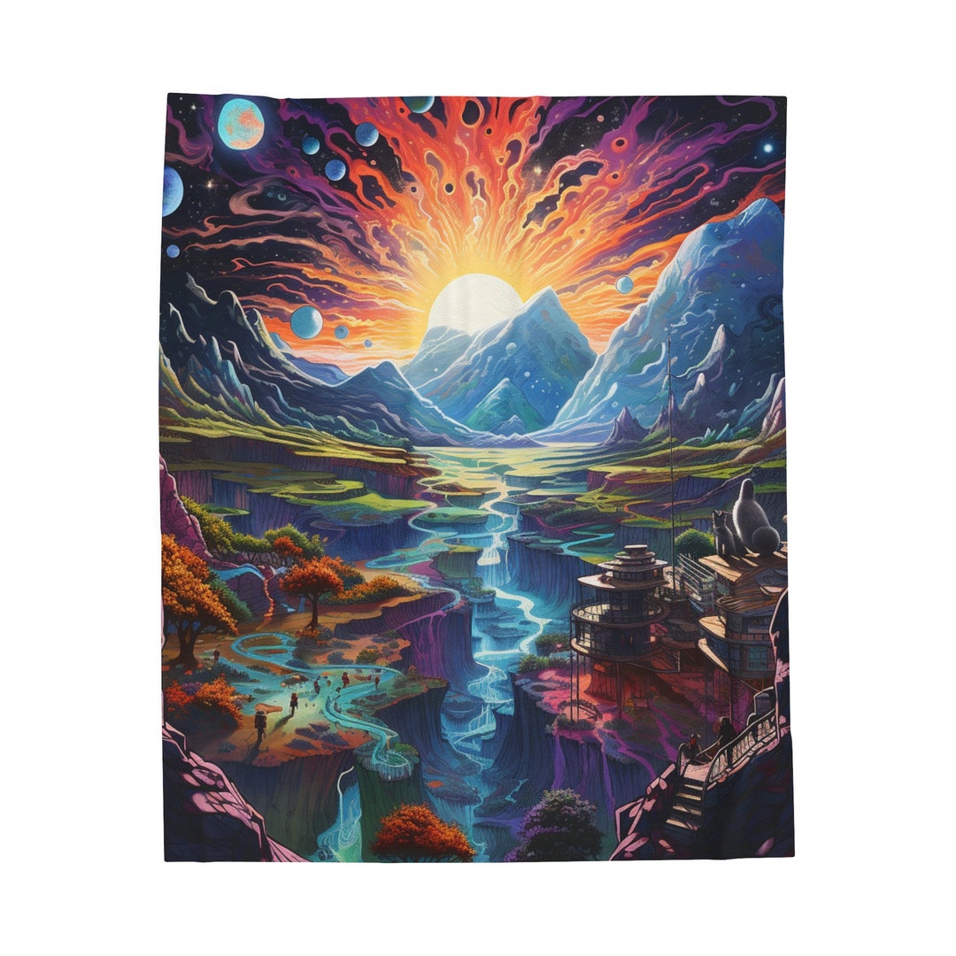 Cosmic Canyon Waterfalls- Plush Blanket - Etsy