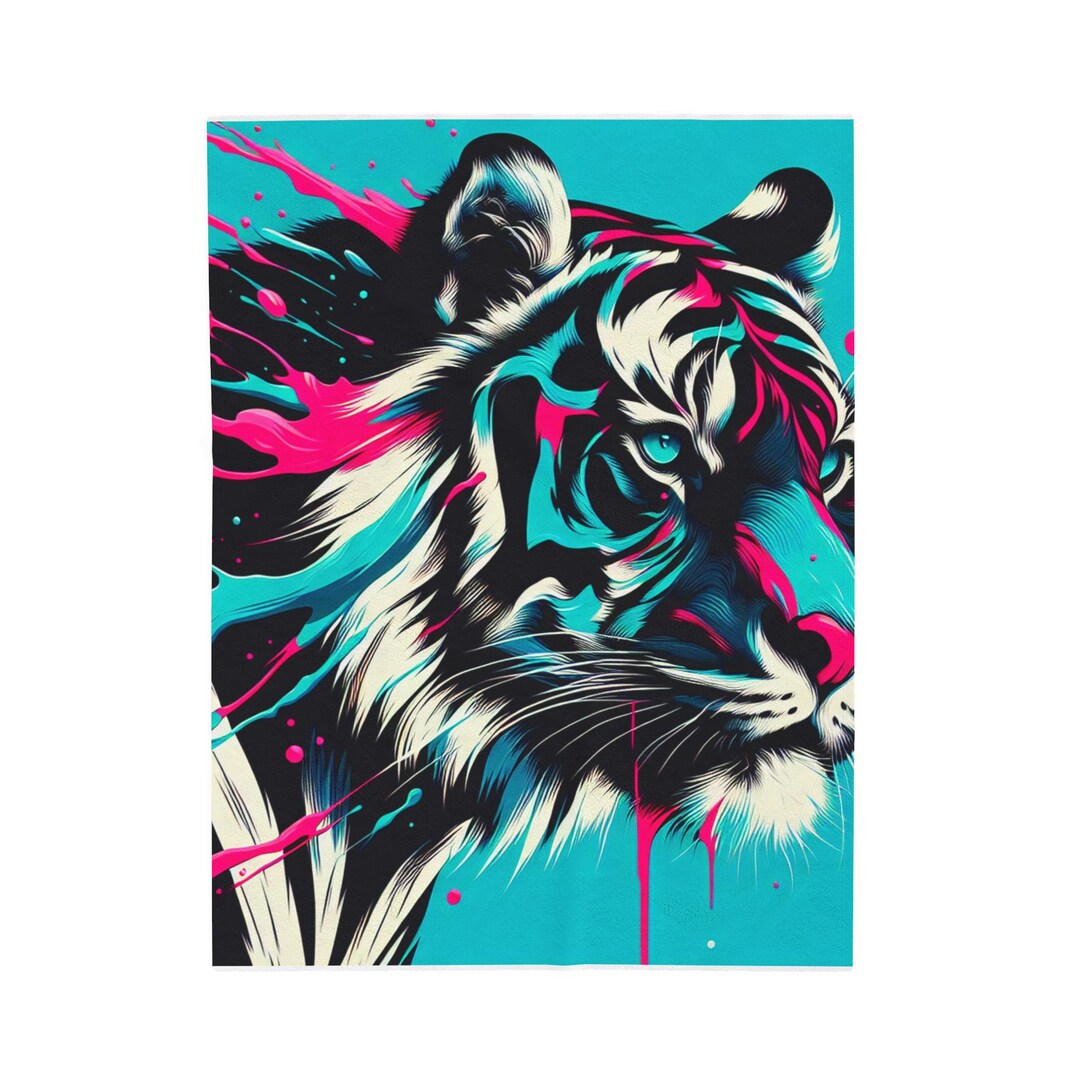 Turquoise Tiger Essence - Plush Blanket - Etsy