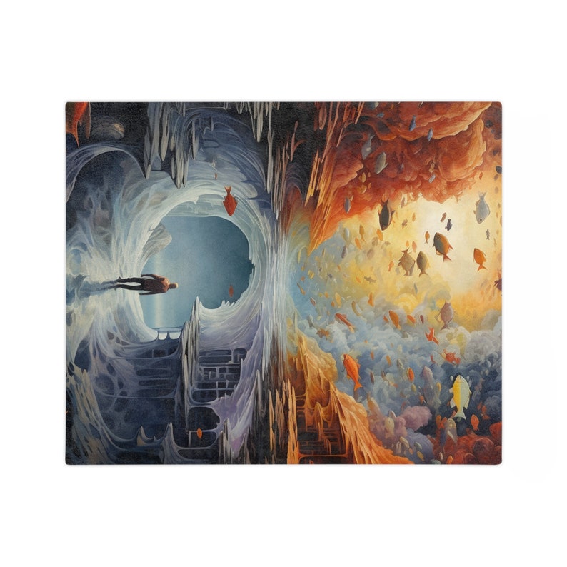 Where Worlds Converge: an Aquatic Fantasy Minky Blanket - Etsy