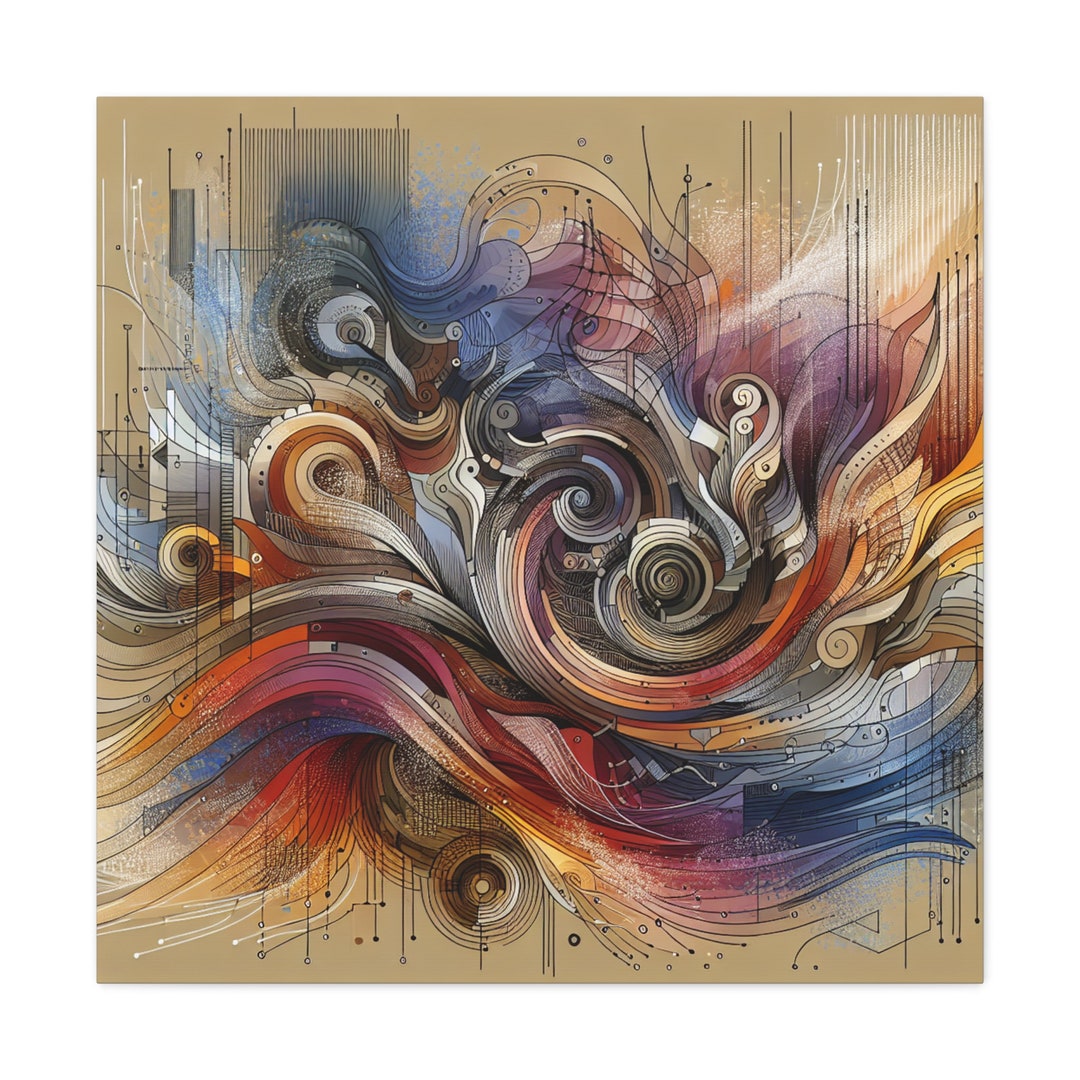 Whimsical Music Notes Swirls Canvas - Etsy