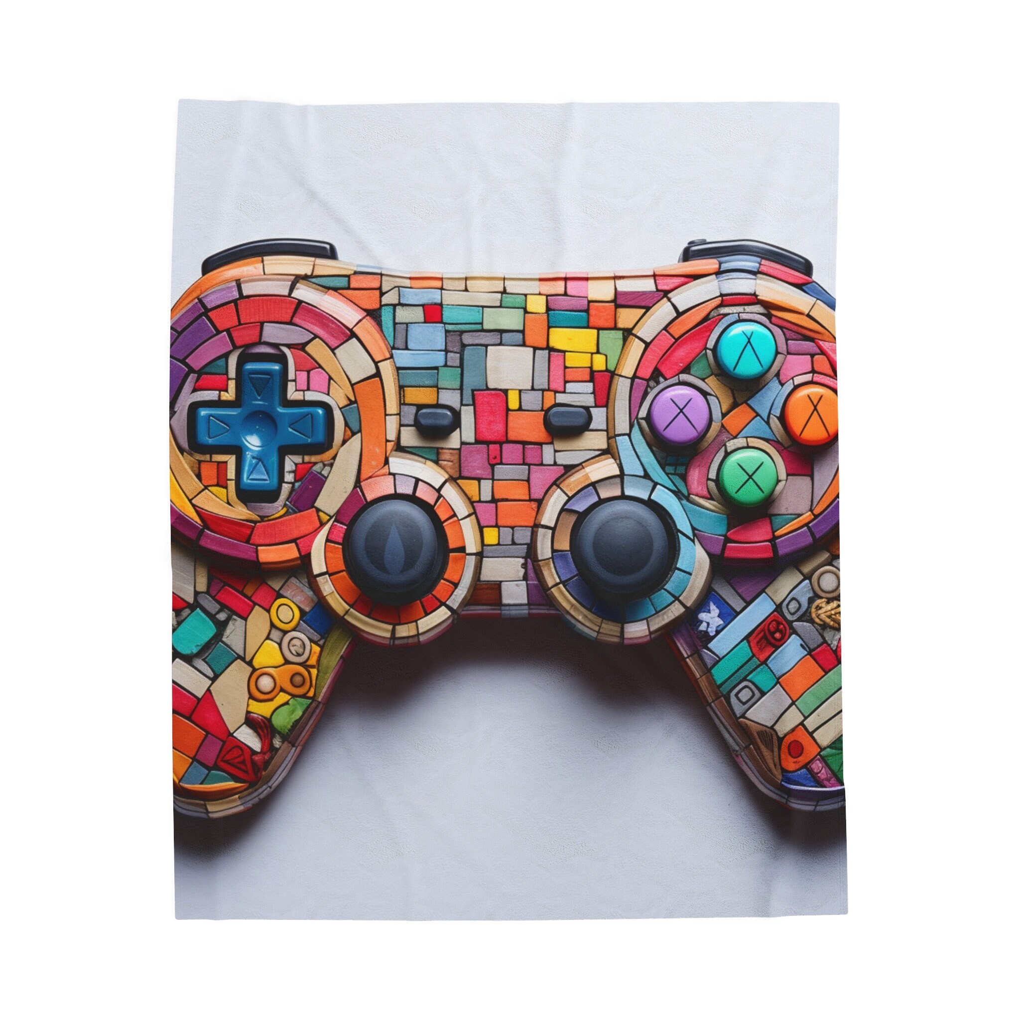 Mosaic Gamepad Controller Plush Blanket - Etsy