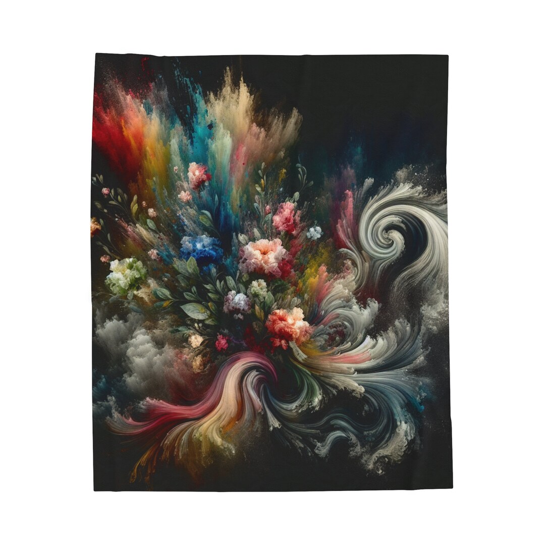 Explosion of Petals in the Void Plush Blanket - Etsy