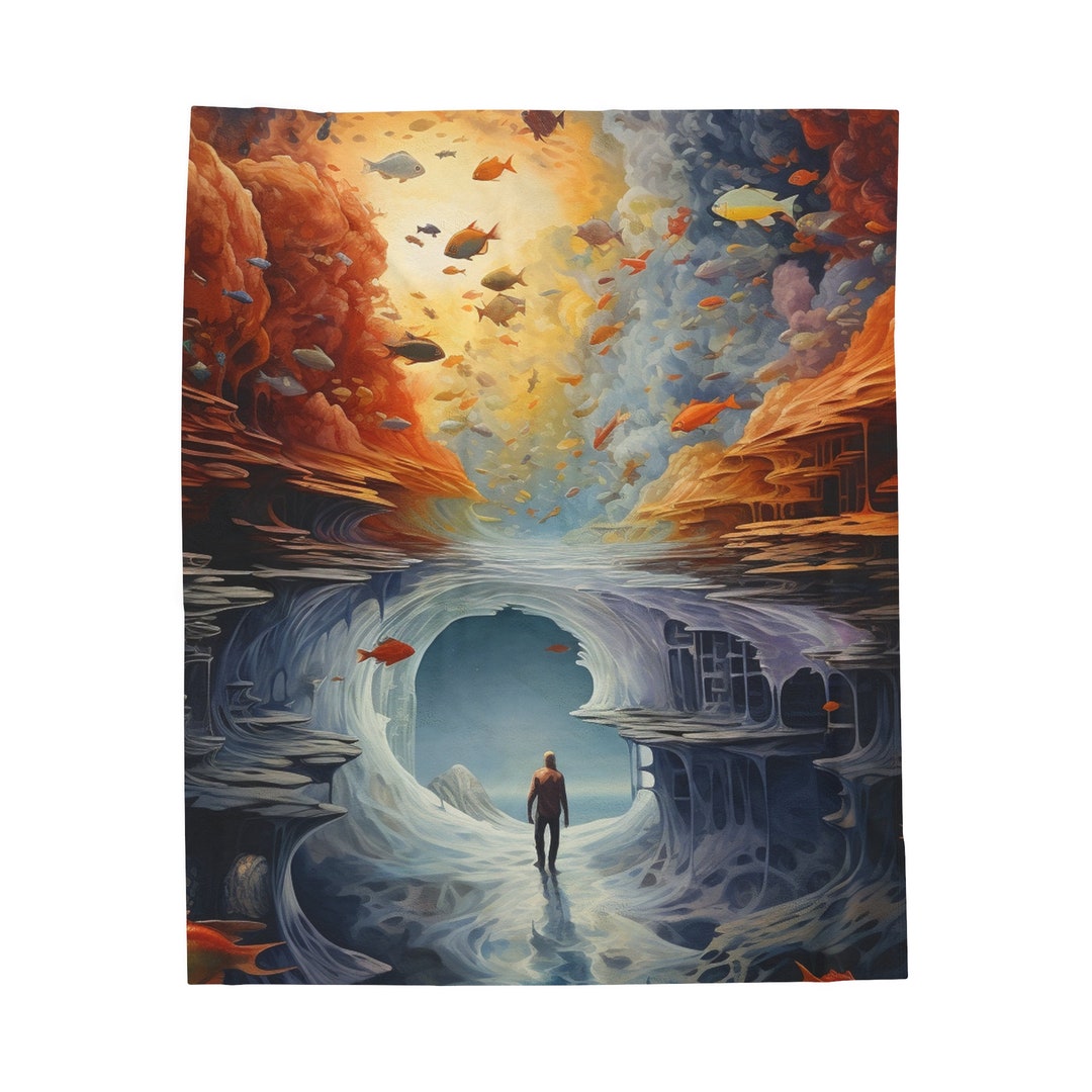 Where Worlds Converge: an Aquatic Fantasy - Plush Blanket - Etsy