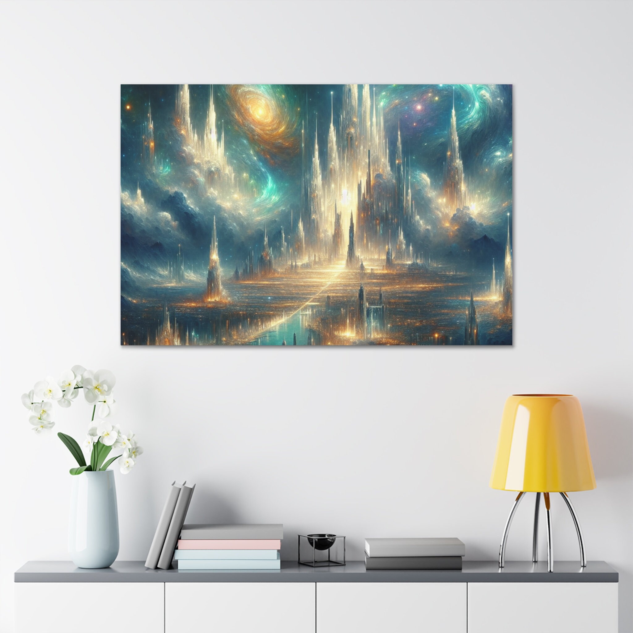 Galactic Space Citadel Luminescence Canvas - Etsy