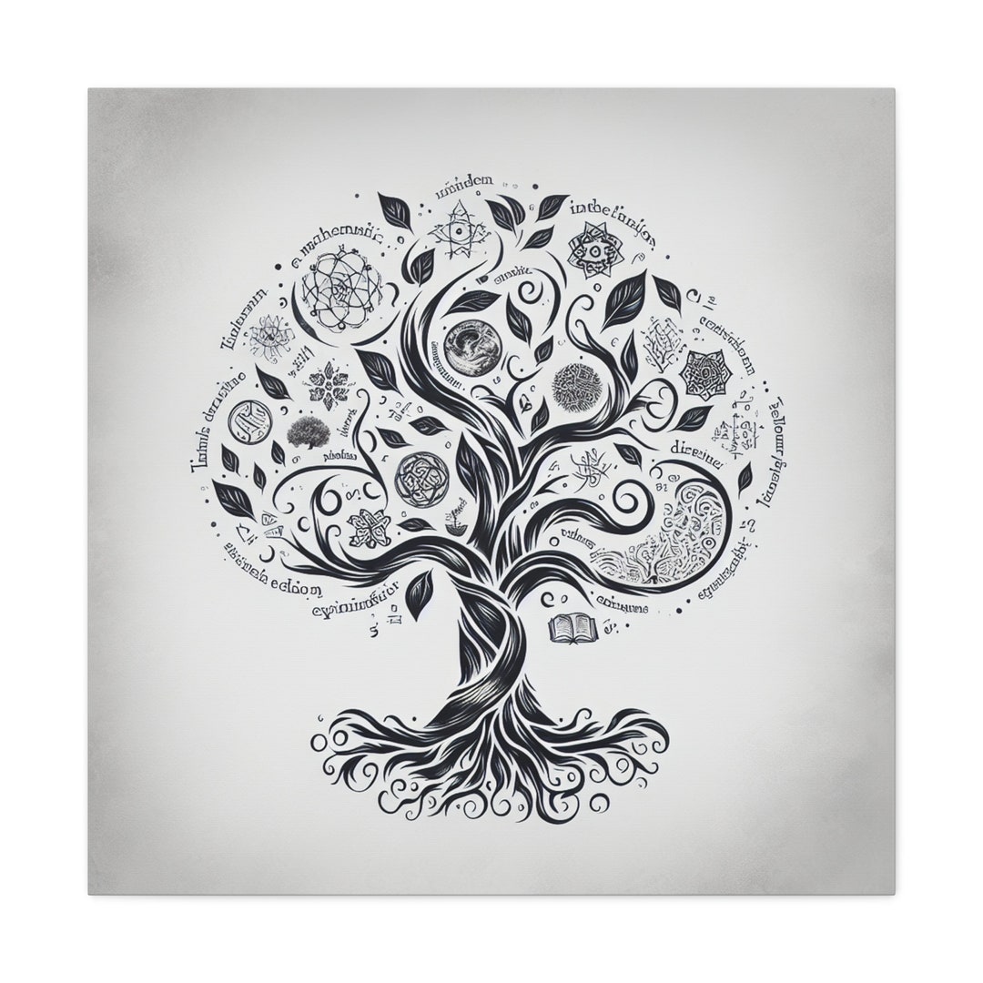 Tree of Wisdom and Knowledge Canvas - Etsy