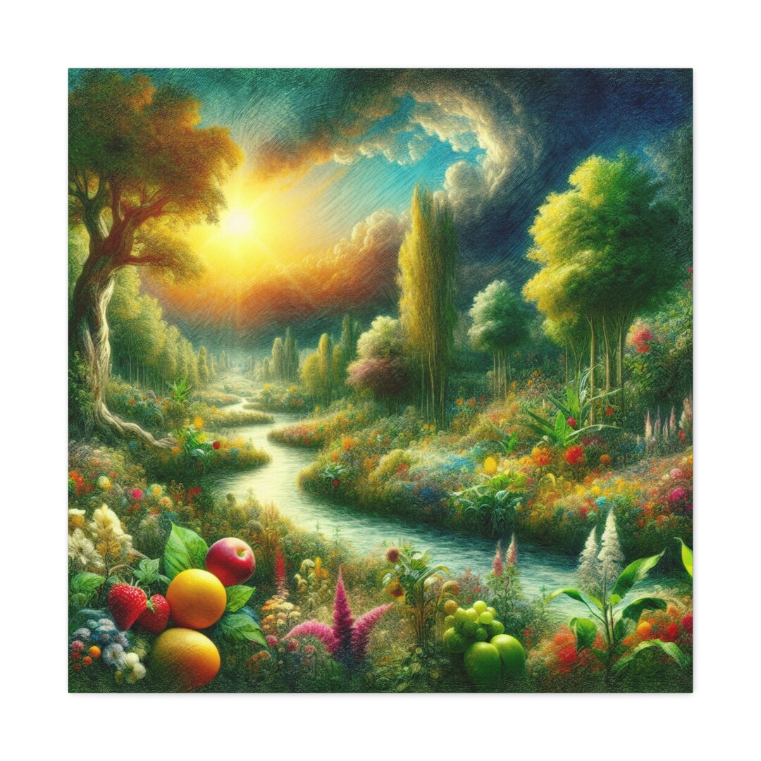 Sunrise Garden Path Canvas - Etsy