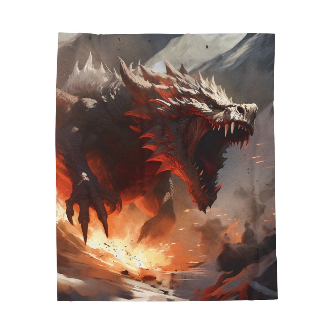 Fury of the Fire Drake Plush Blanket - Etsy