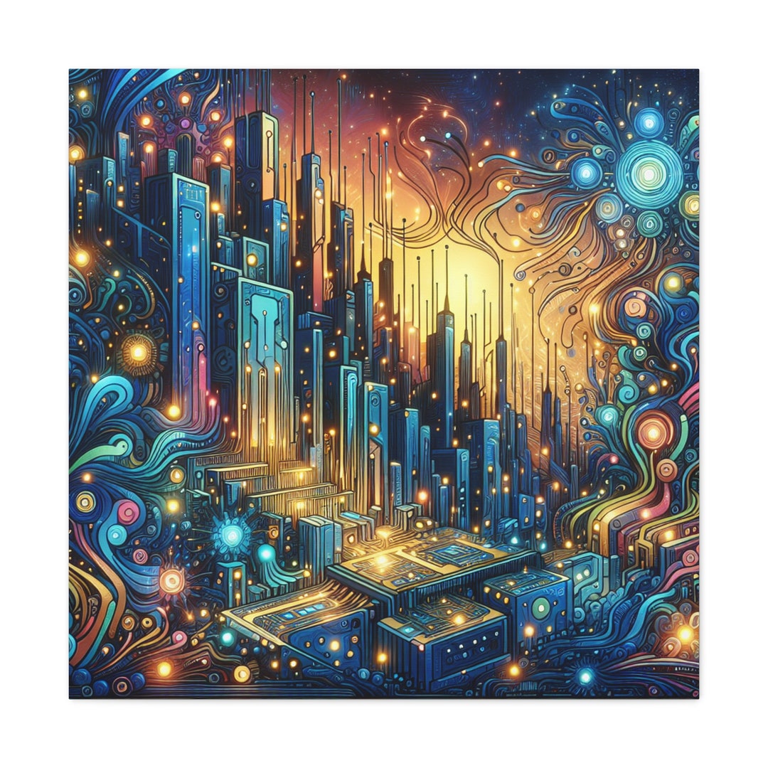 Luminous Cityscape in Starlight Epoch Canvas - Etsy