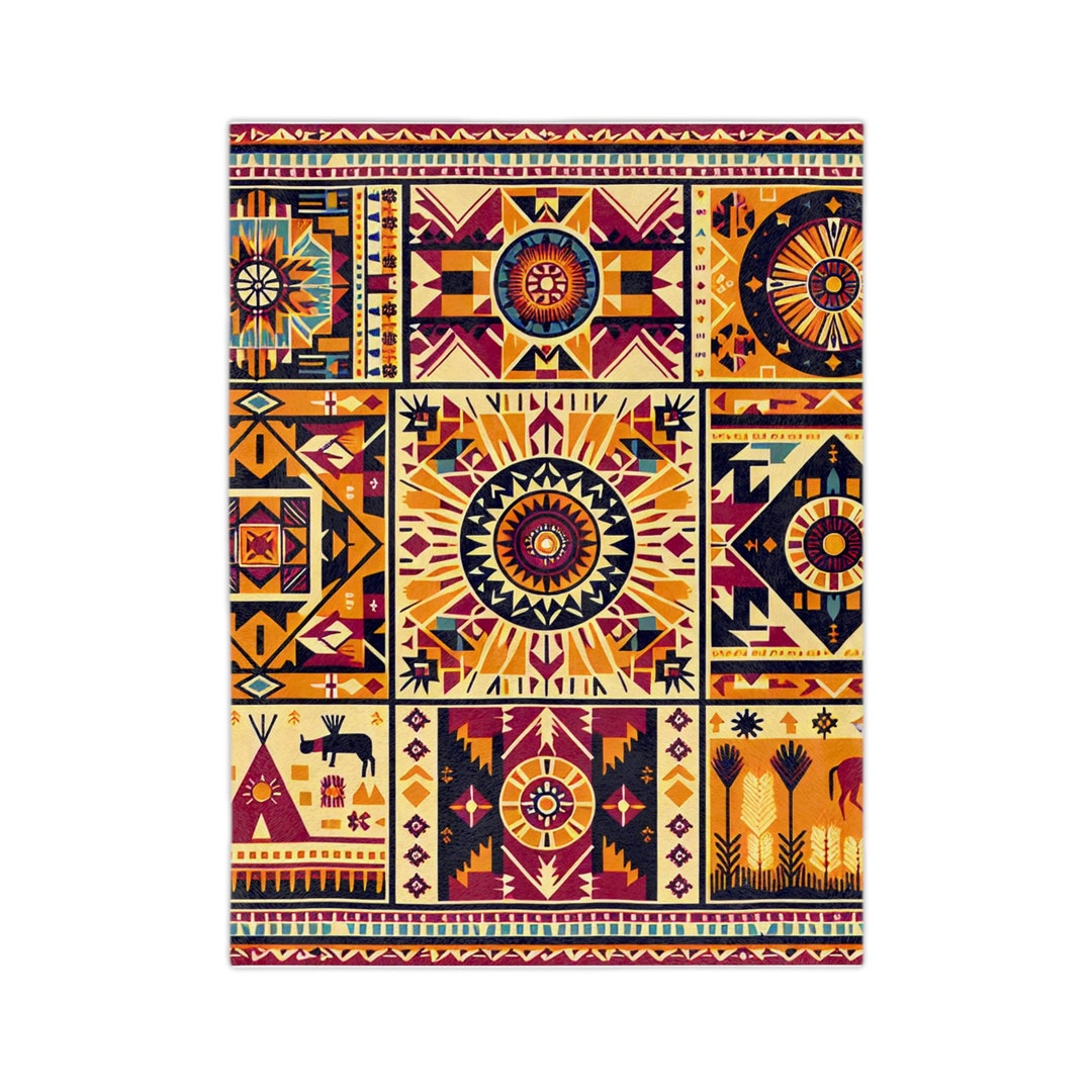 Tribal Tapestry of Geometric Legends Minky Blanket - Etsy