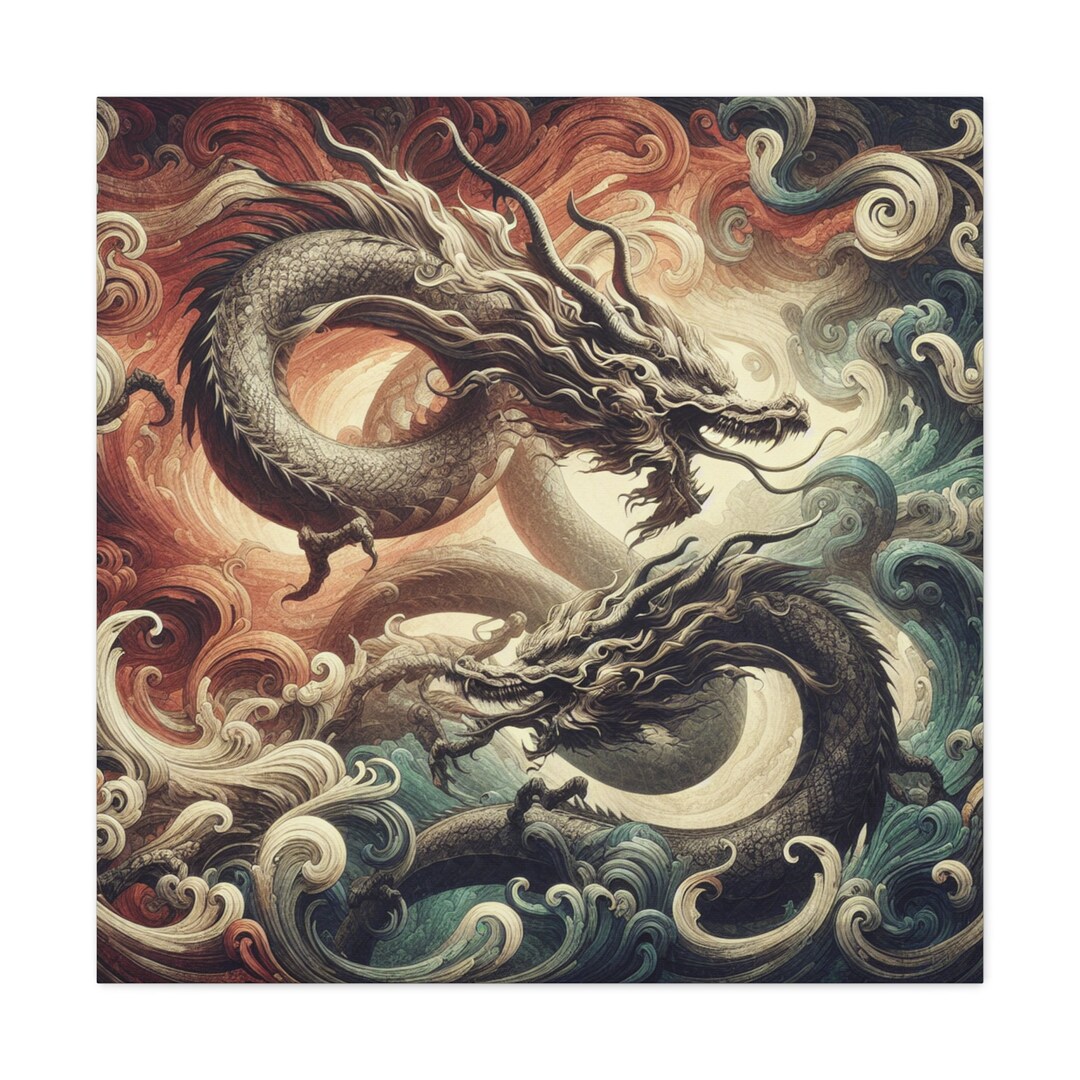 Dragons in the Whirlwind Dance Canvas - Etsy