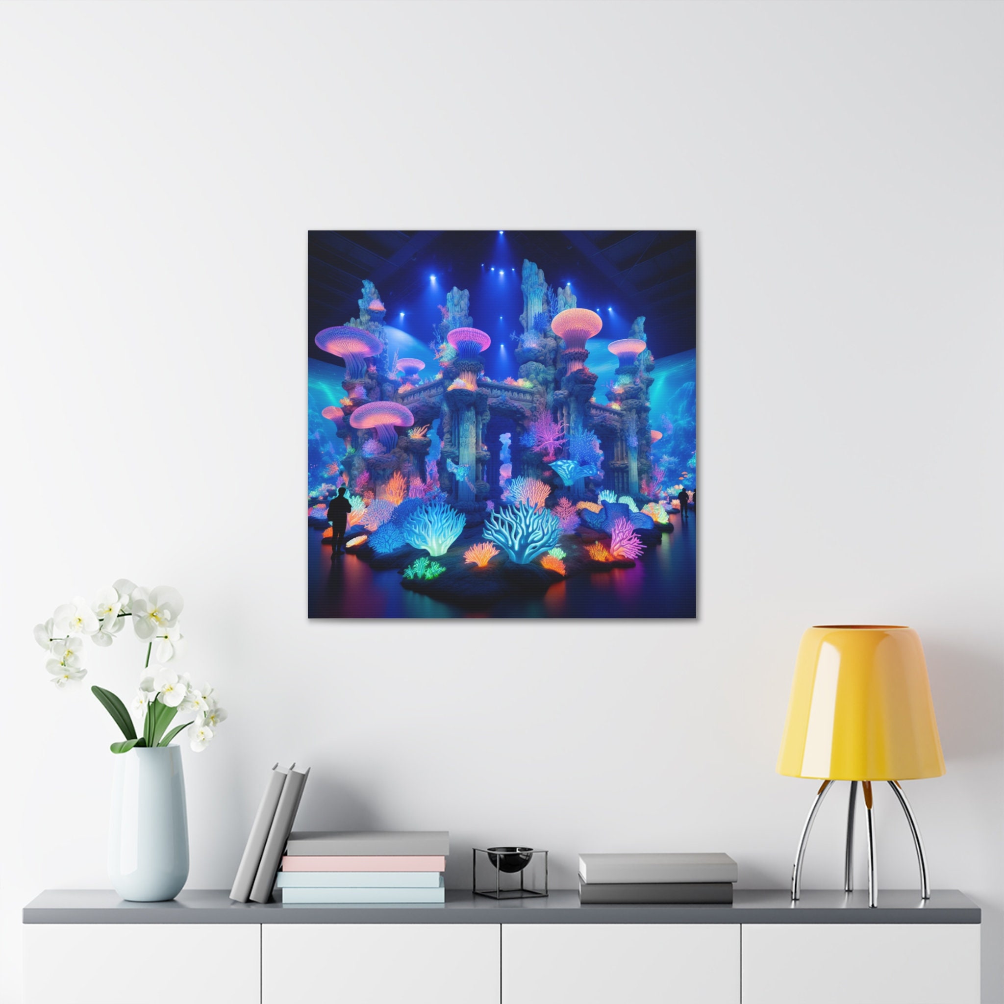 Neon Underwater Dreamscape Canvas - Etsy