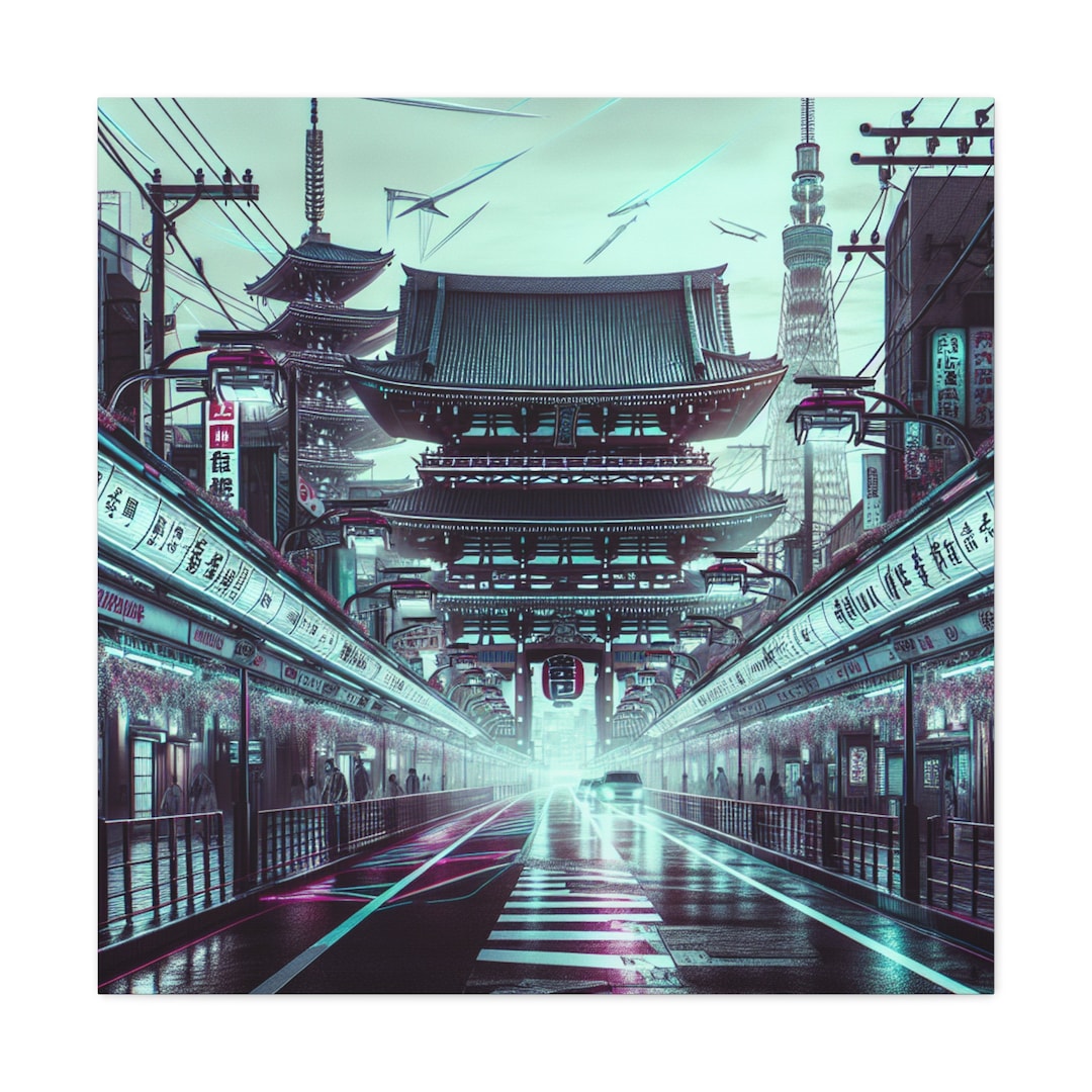 Futuristic Tokyo Streetscape Canvas - Etsy