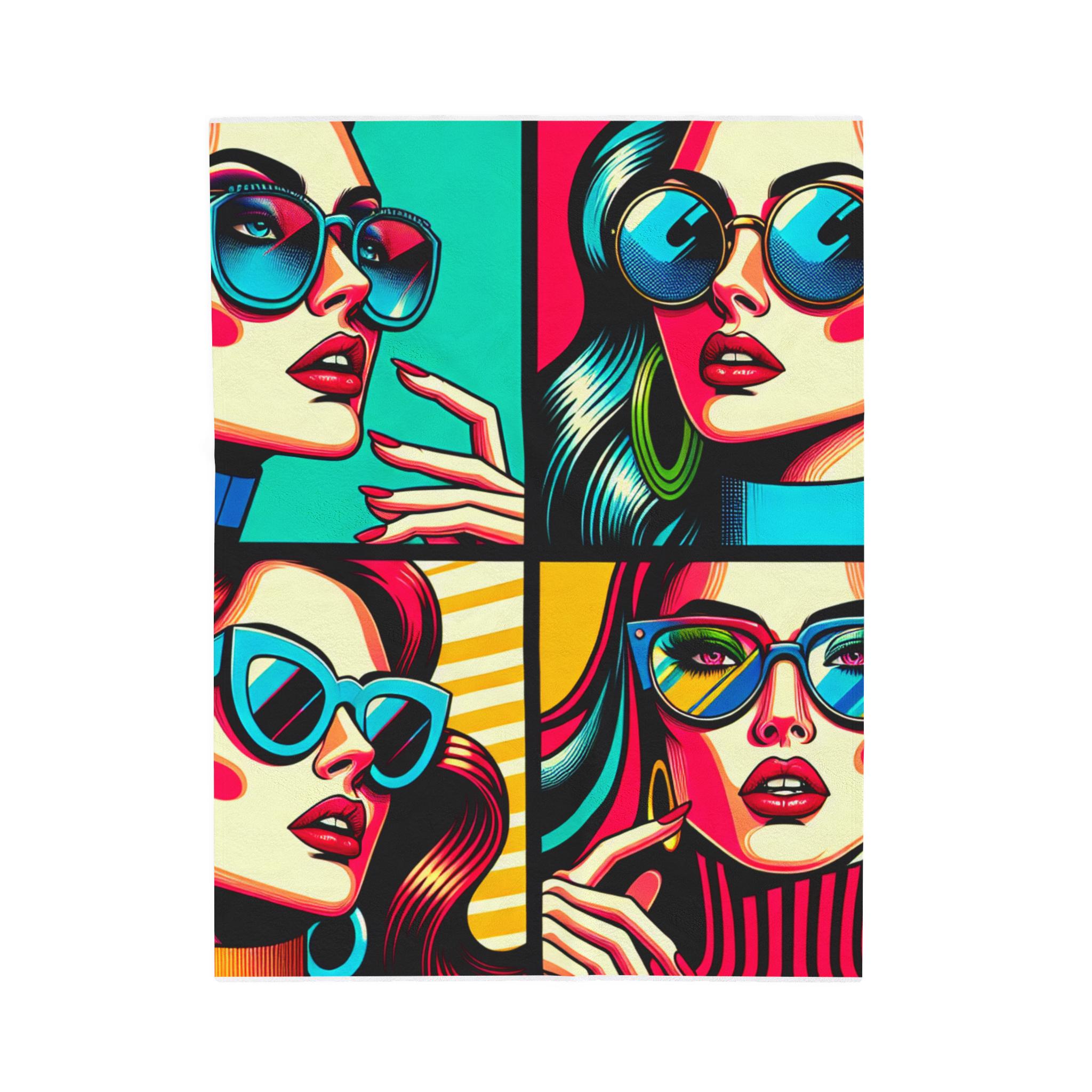 Retro Glamour Panels- Plush Blanket - Etsy