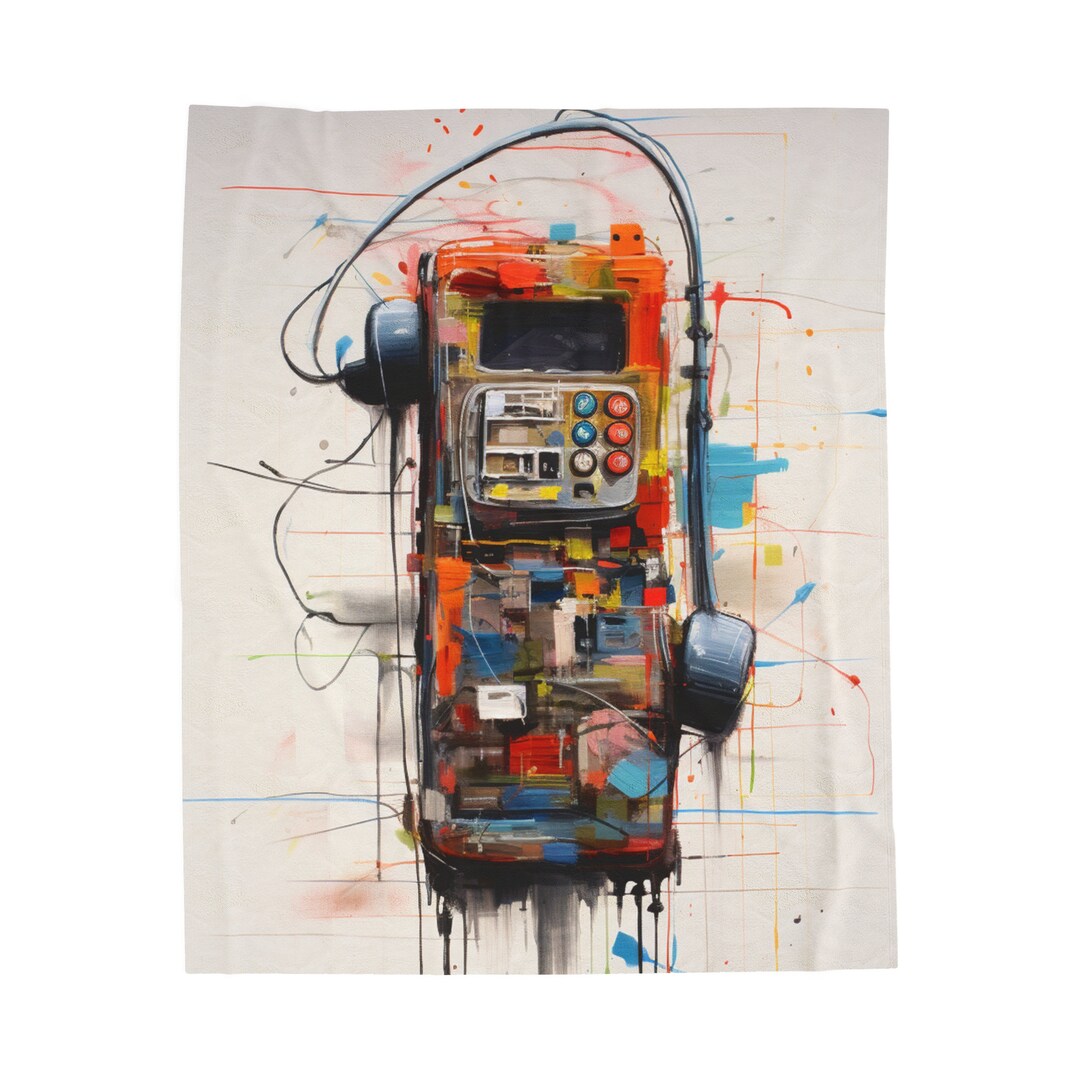 Colorful Payphone Meltdown- Plush Blanket - Etsy