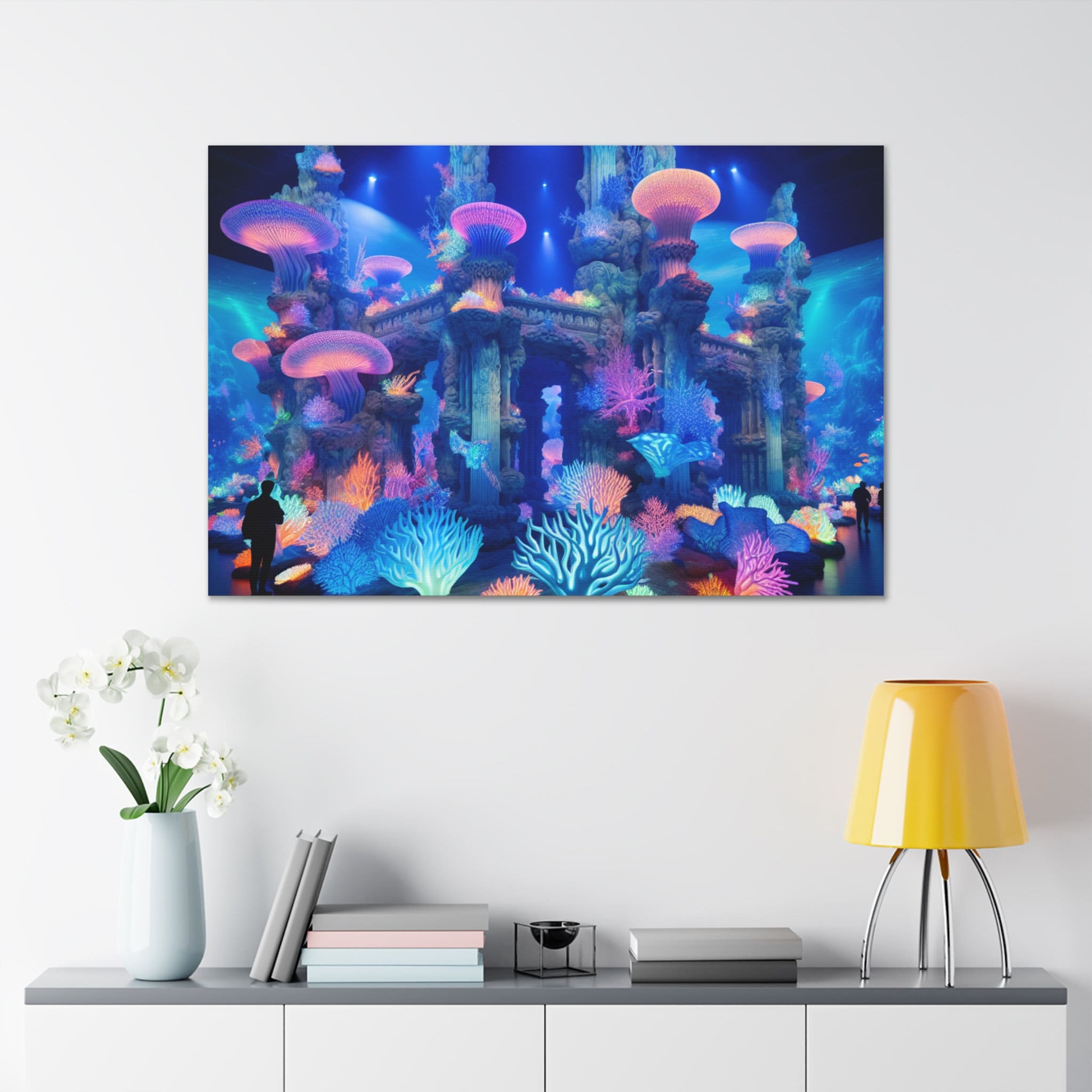Neon Underwater Dreamscape Canvas - Etsy