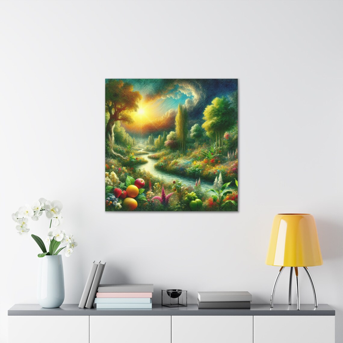 Sunrise Garden Path Canvas - Etsy