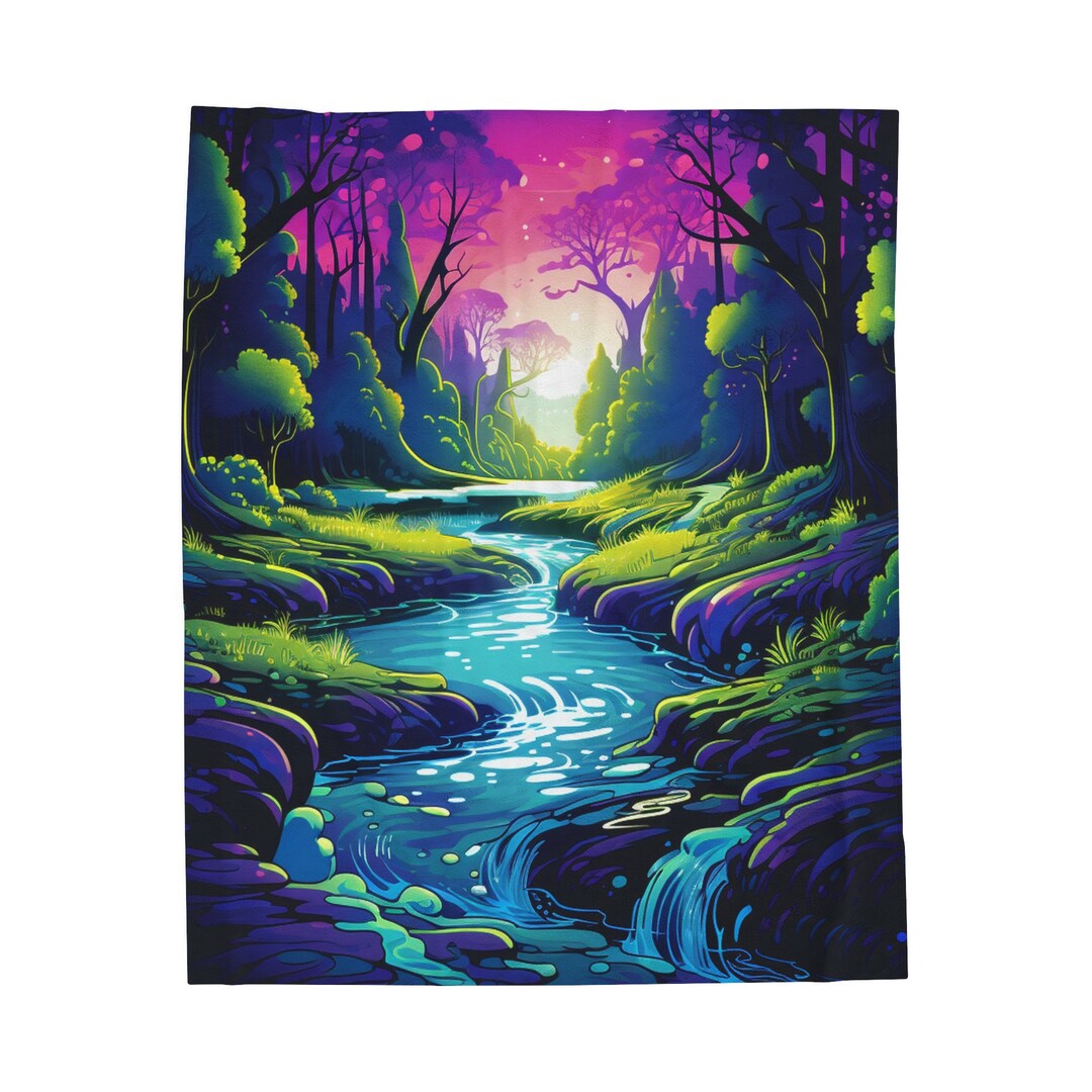 Enchanted Twilight Forest Stream- Plush Blanket - Etsy