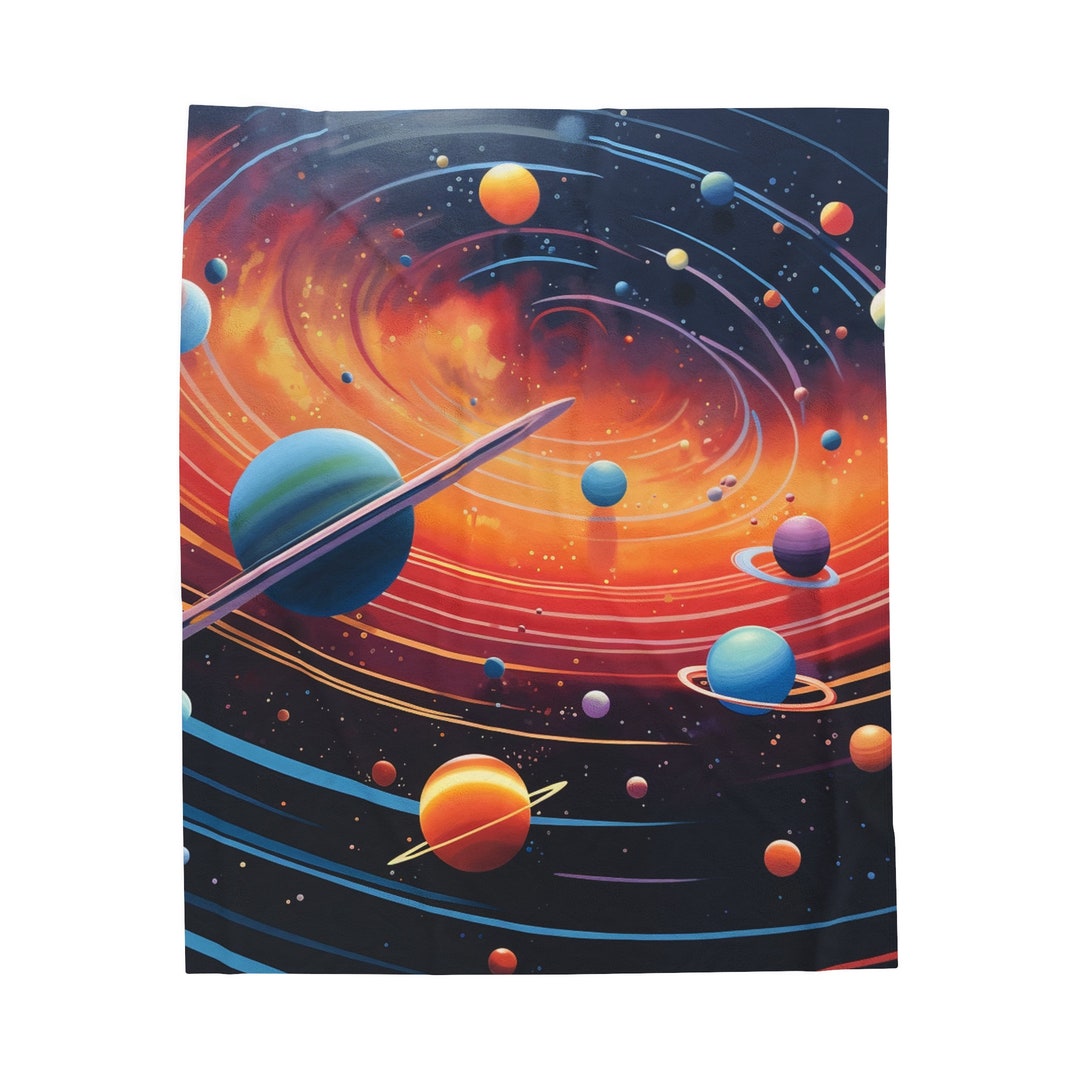 Celestial Space Orbits and Hues- Plush Blanket - Etsy