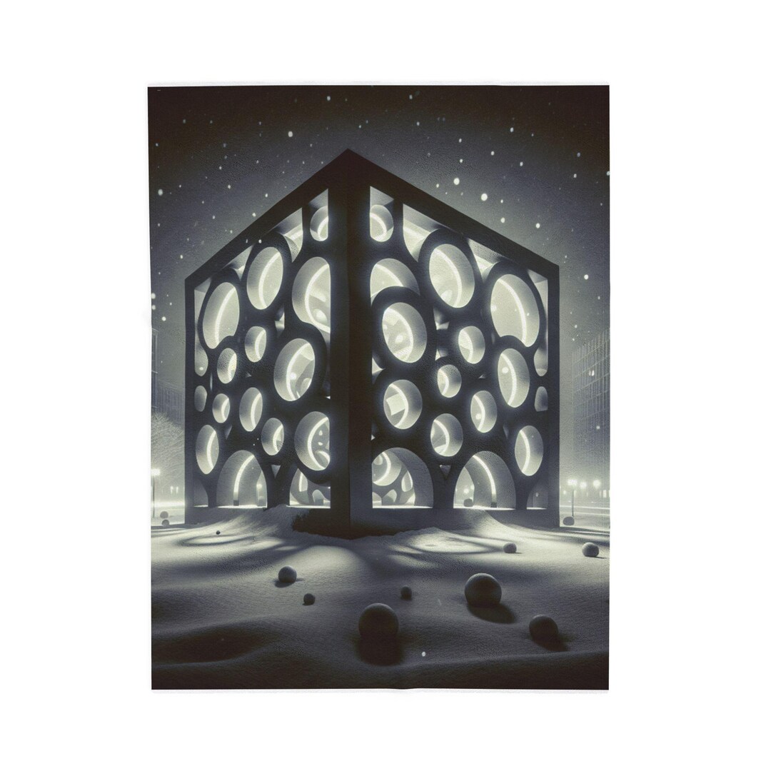 Illuminated Winter Cube Scene - Plush Blanket - Etsy