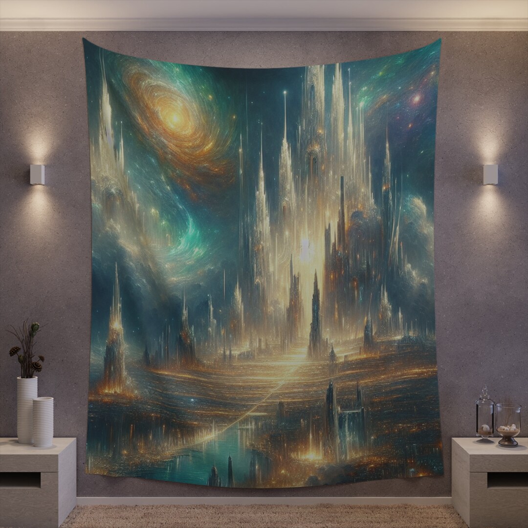 Galactic Space Citadel Luminescence Tapestry - Etsy