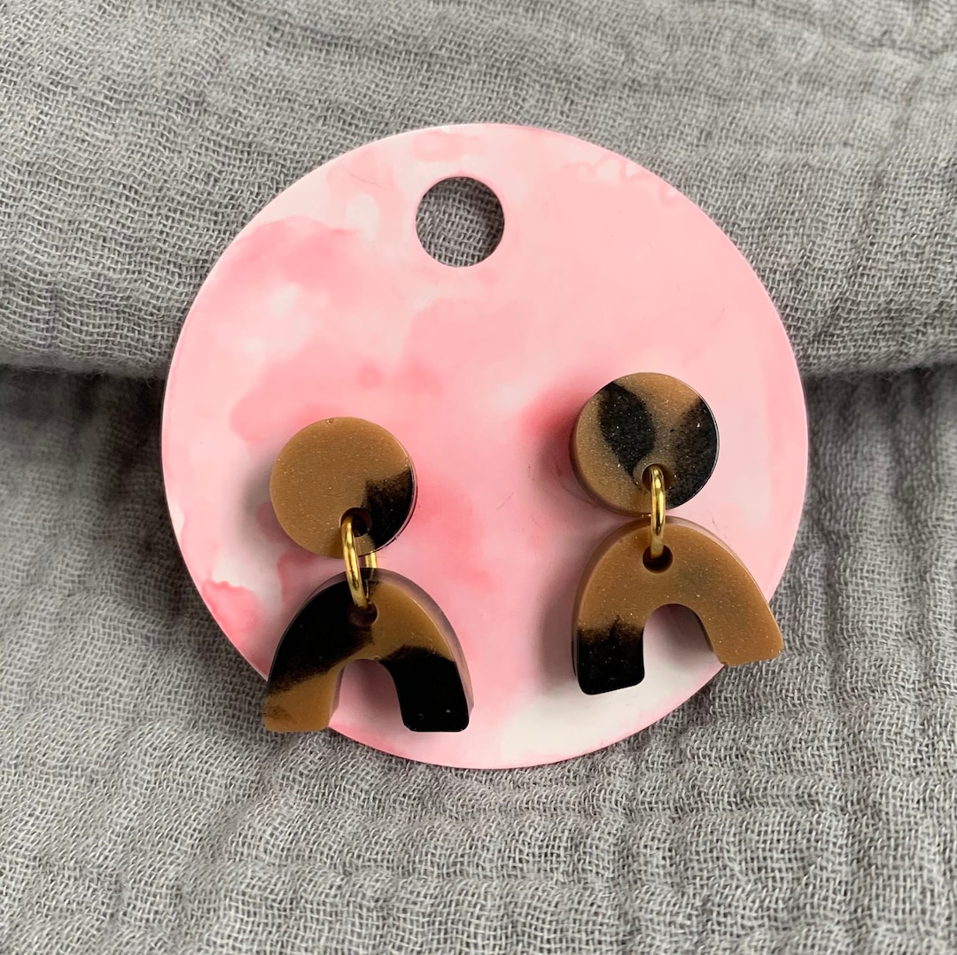 Tortoise Shell Resin Earrings Earrings Womens Gifts - Etsy