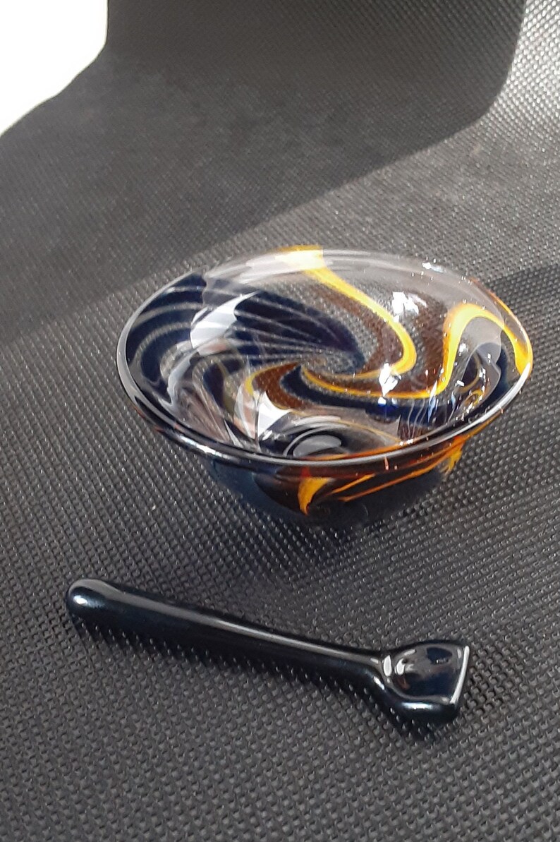 Handblown Glass Salt Dish and Spoon Set – Art Glass Decor - Etsy