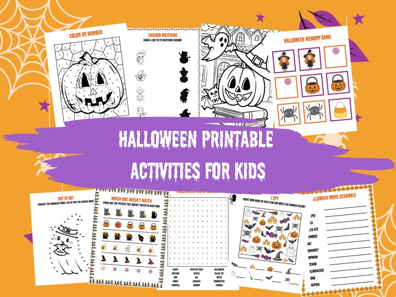 Halloween Printable Activities for Kids,halloween Printable Fun ...