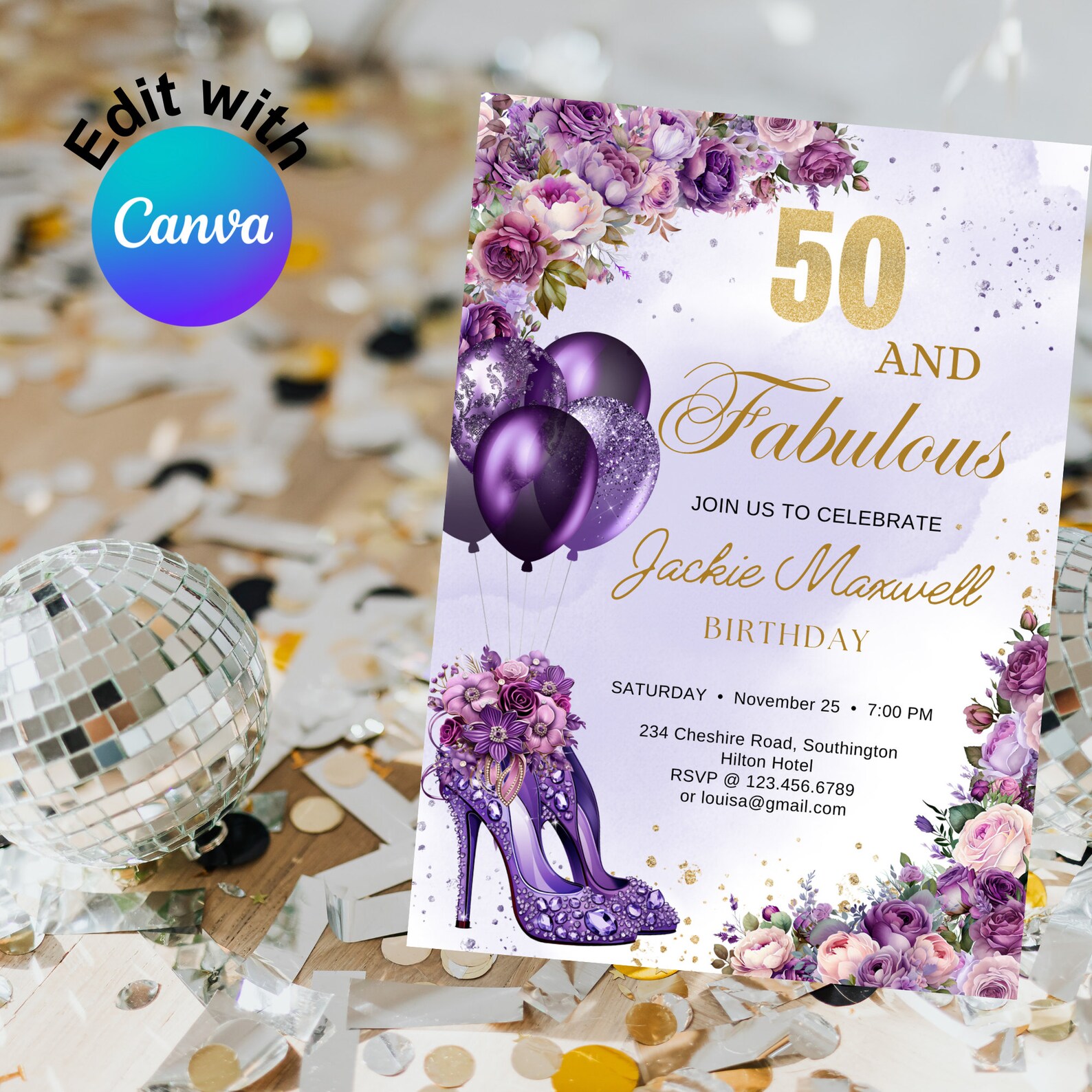 50th Birthday,50th Birthday Invitation,50th Birthday Invite,birthday ...