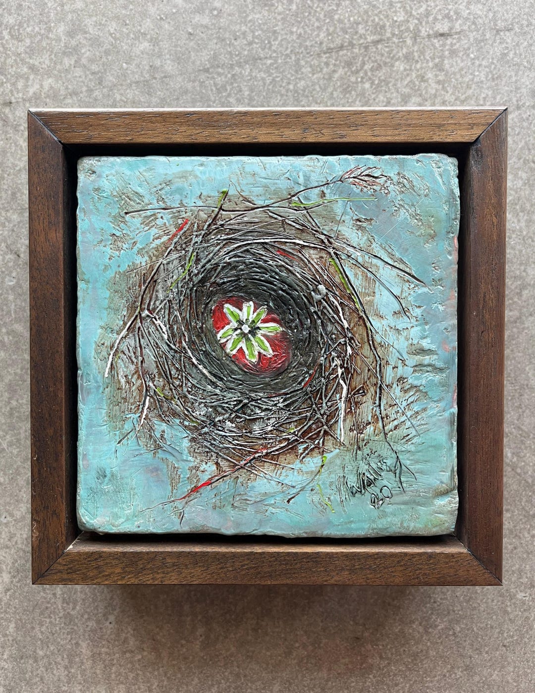 Susan Wallis Original Encaustic Framed Hope Nest Painting Signed - Etsy