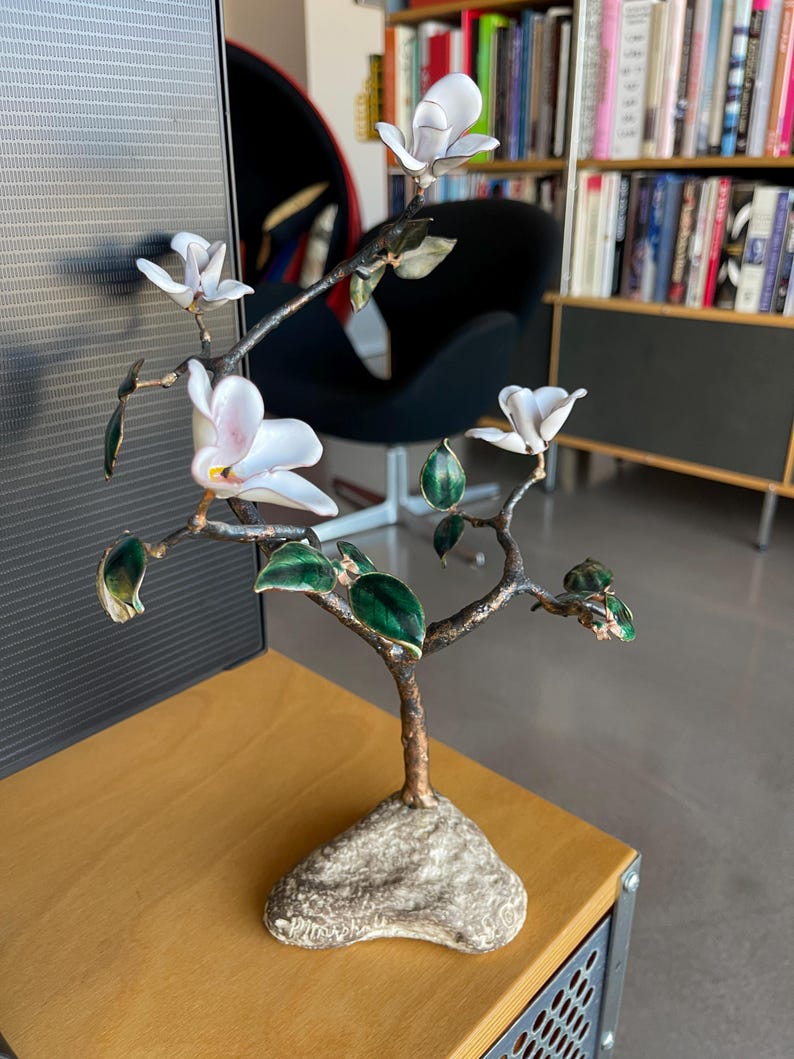 Vintage P. Marshall Gilt Enamel Metal Hollywood Regency Bonsai ...