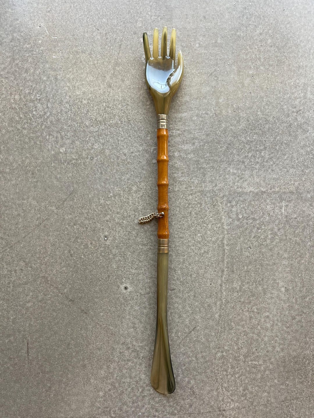 60s Italian Bamboo Carved Wood Back Scratcher Shoe Horn Sculpture - Etsy