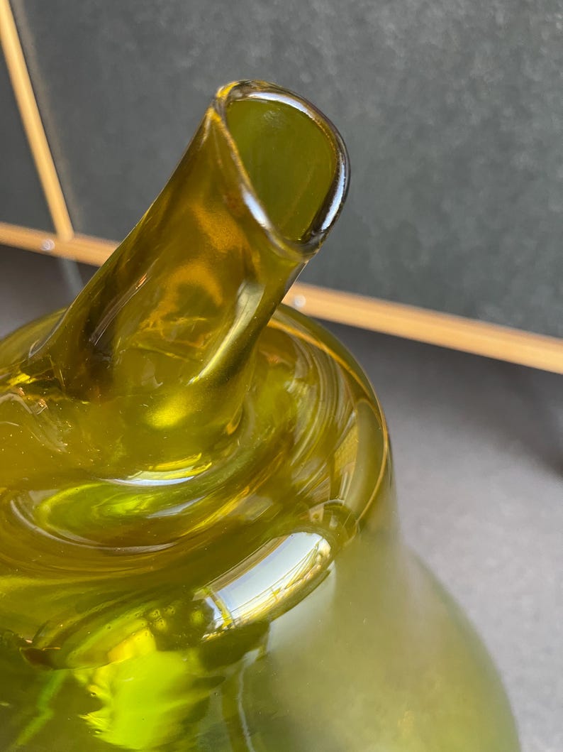 Space Age Blown Glass Terrarium Large Pear Form Blenko Style - Etsy